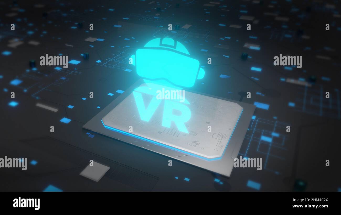 VR Technology on a Circuit Board with a concept of Metaverse and ...