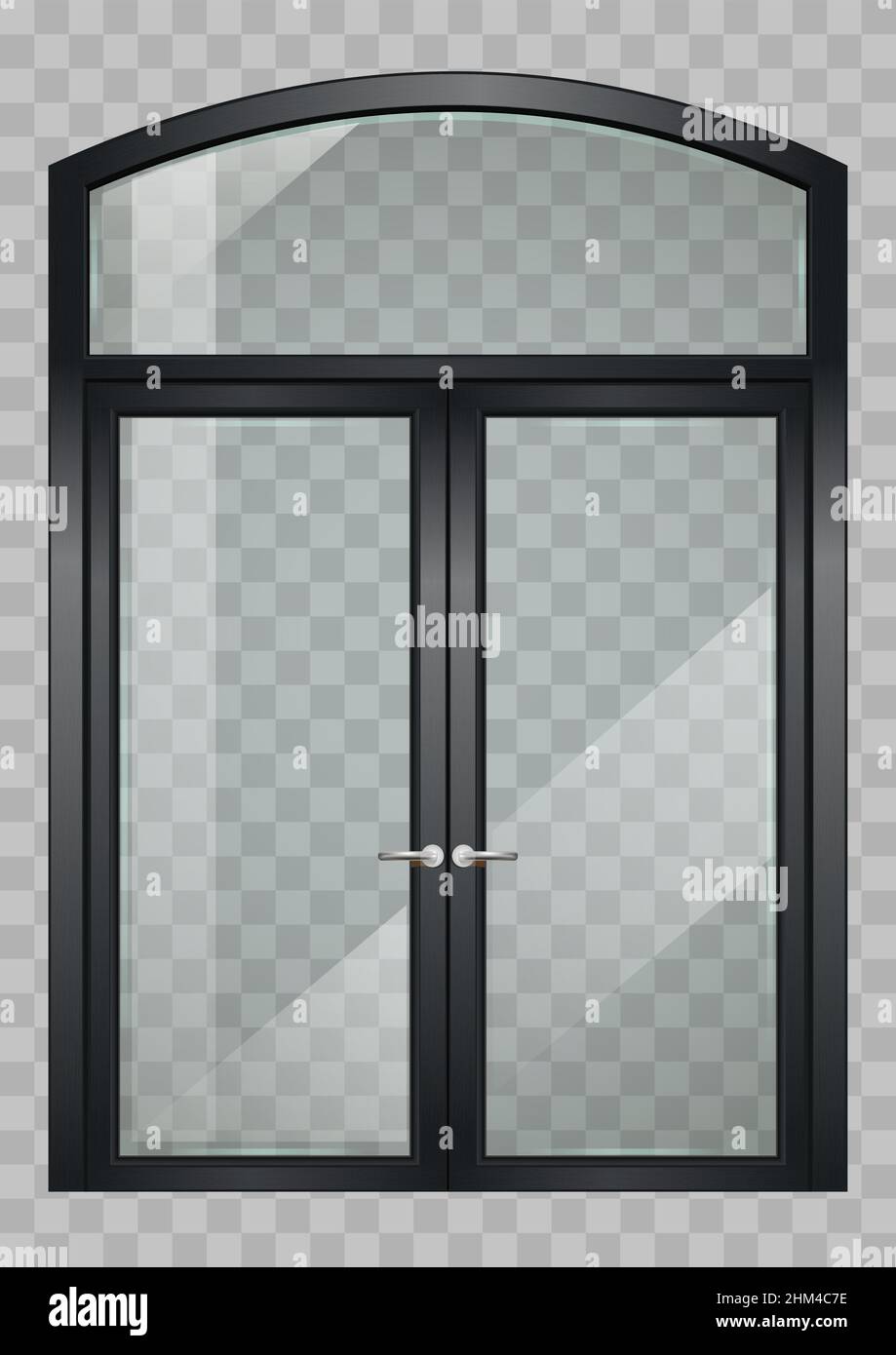 Classic wooden window and double doors to the terrace. Transparency ...