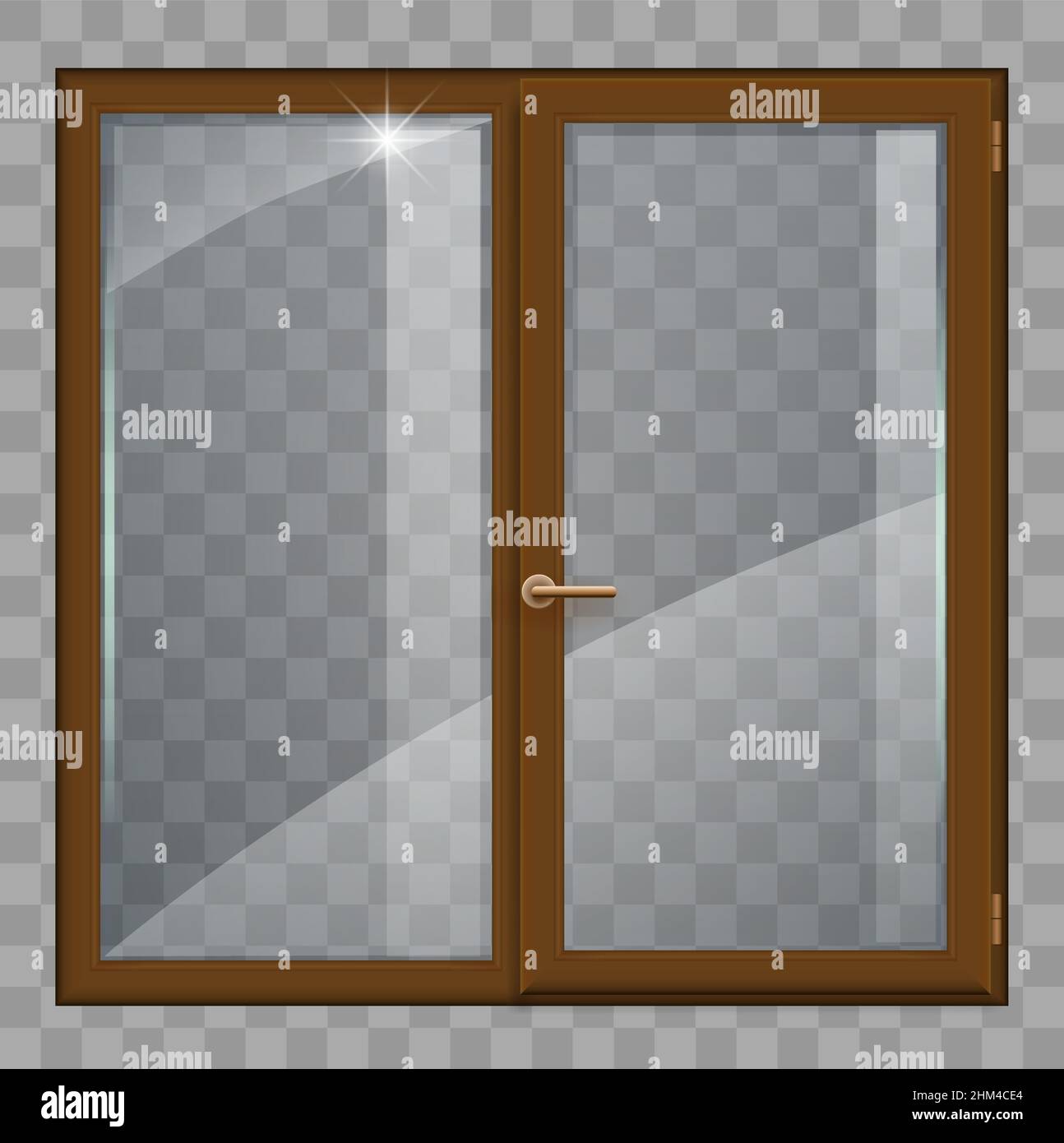 Modern black plastic wide window with a transparency effect for the ...