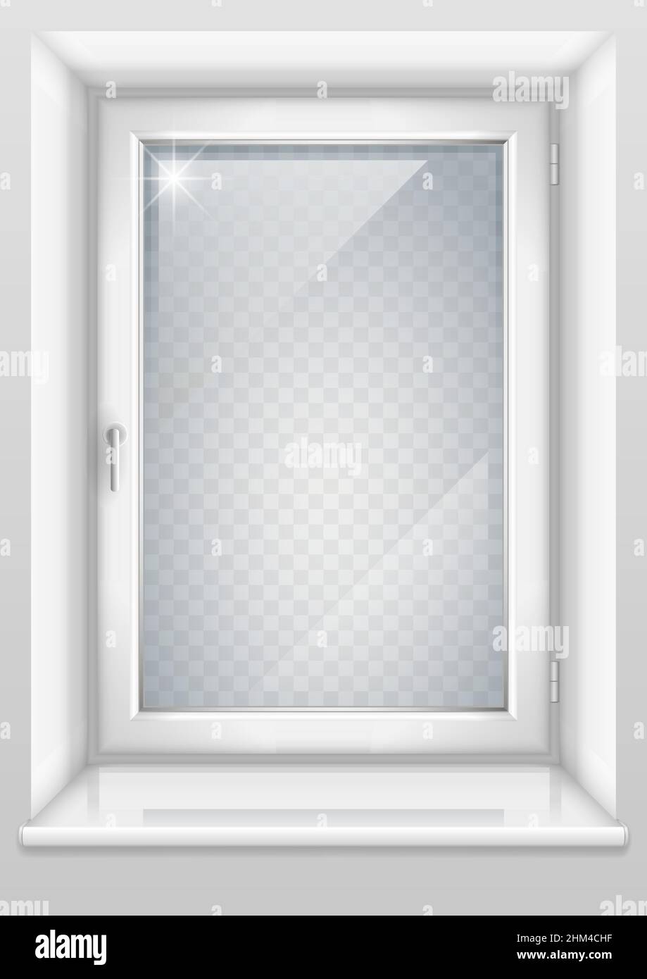 Modern white plastic window with a transparency effect for the group ...