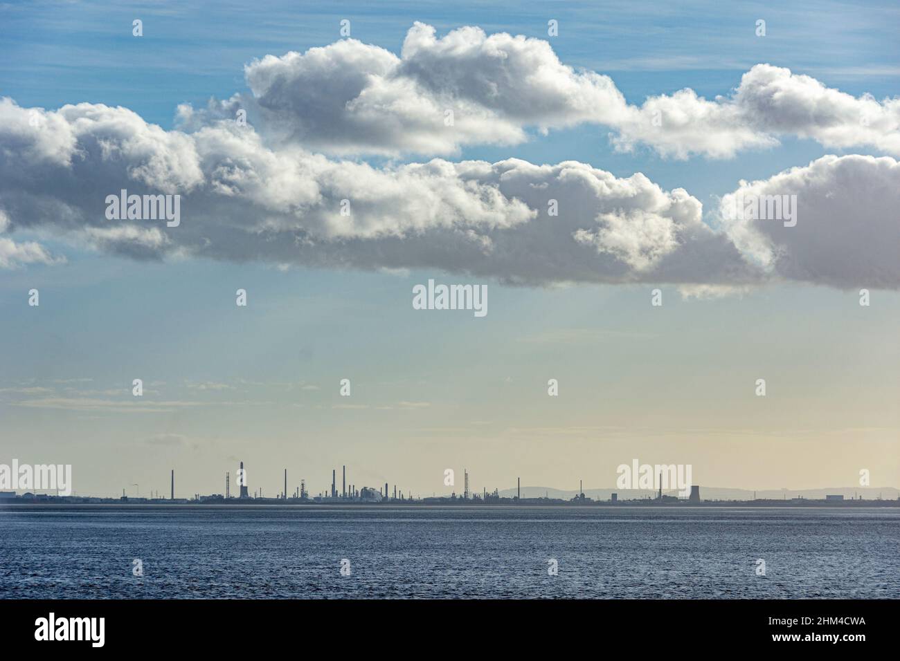 Along side the River Mersey on Otterspool Prom looking across towards ...