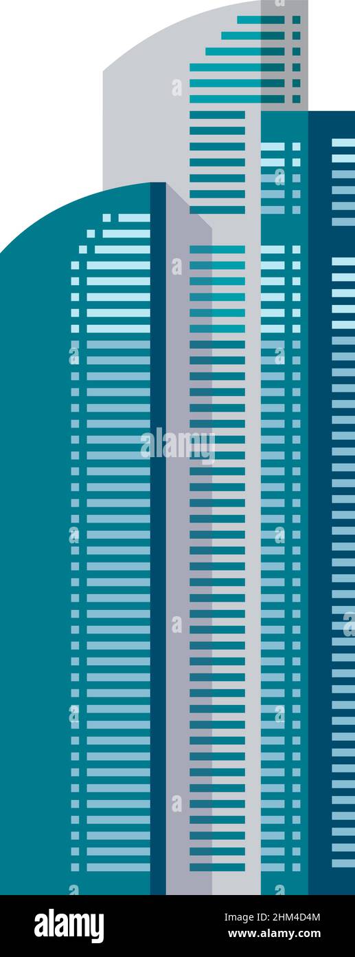 Skyscraper icon. High glass building with shiny reflection Stock Vector ...