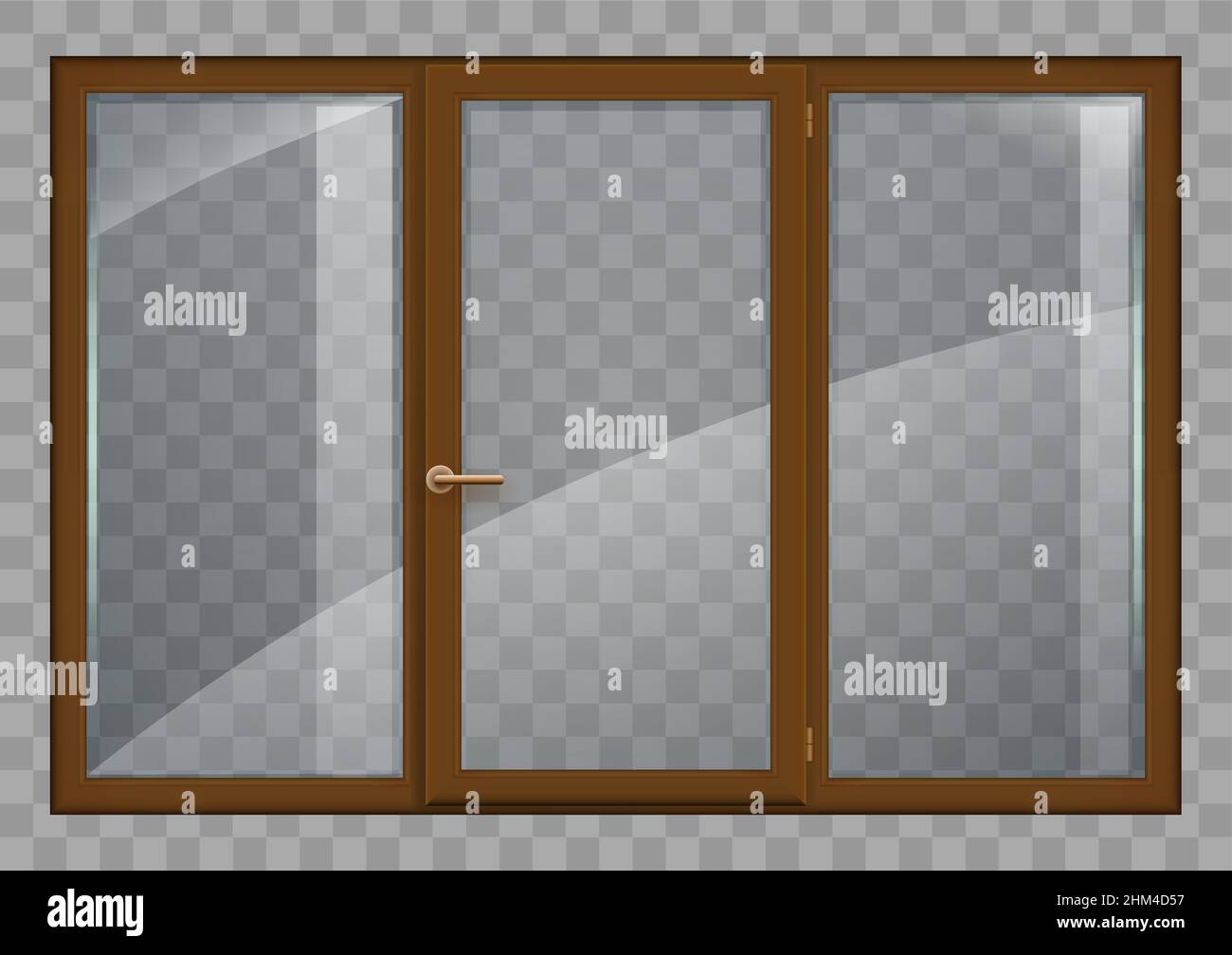 Modern black plastic wide window with a transparency effect for the ...