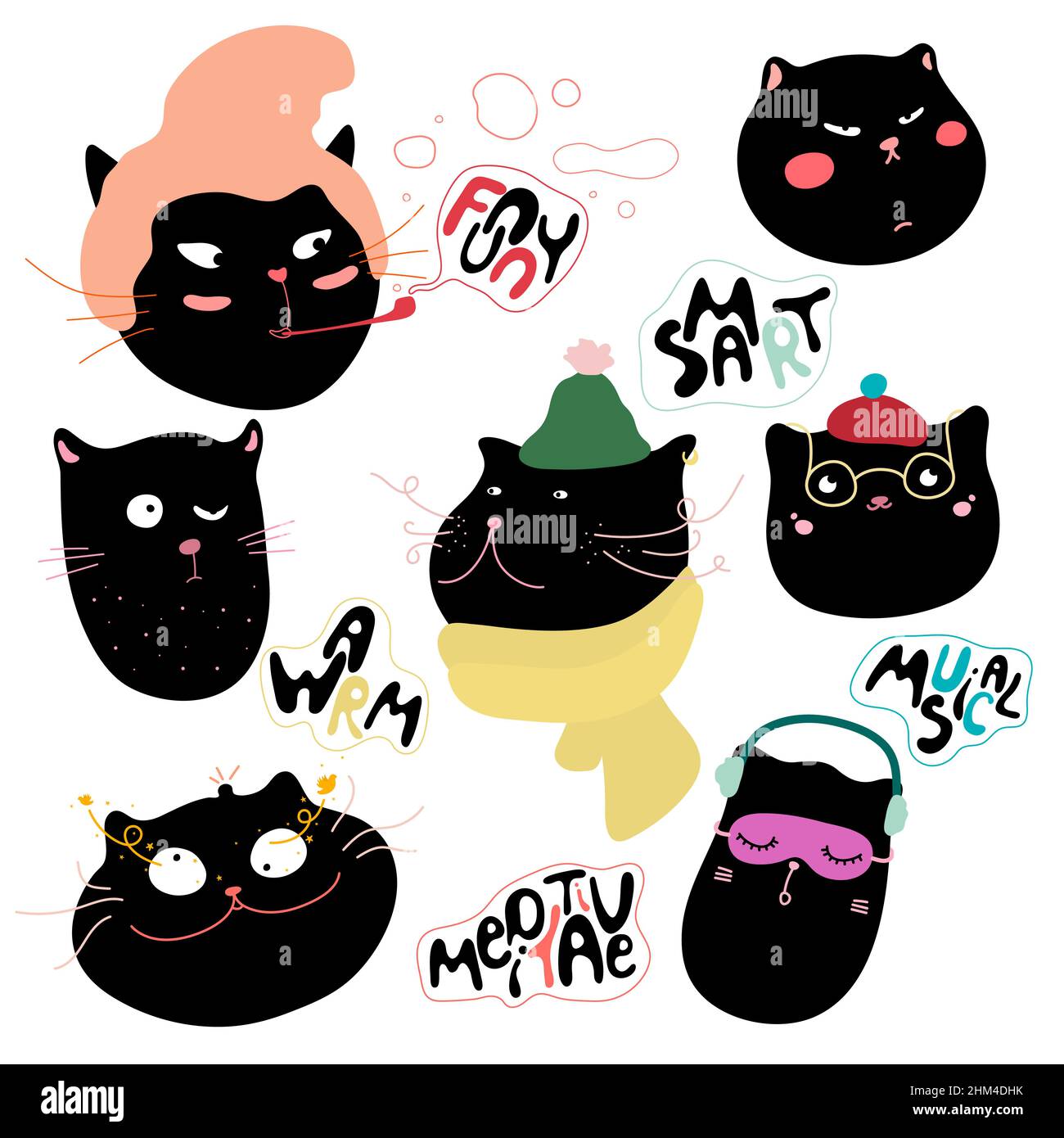 Various Cats Stock Vector Images Alamy