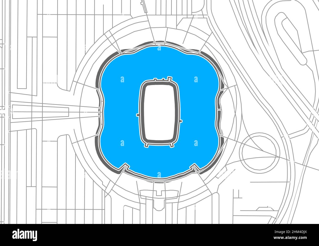 Denver, American Football NHL Stadium, outline vector map. The football ...
