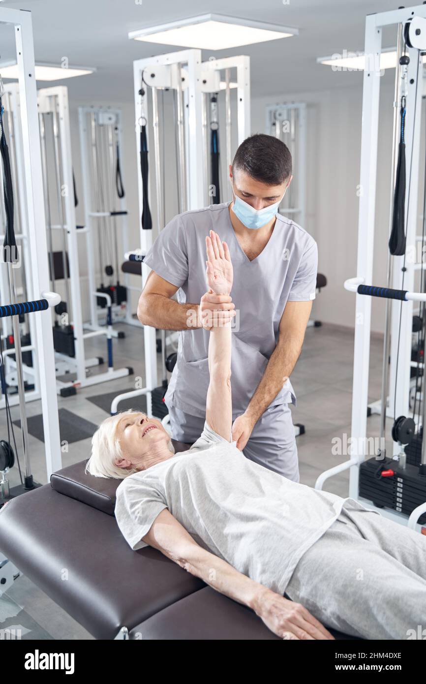 Hand massage elderly hi-res stock photography and images - Alamy
