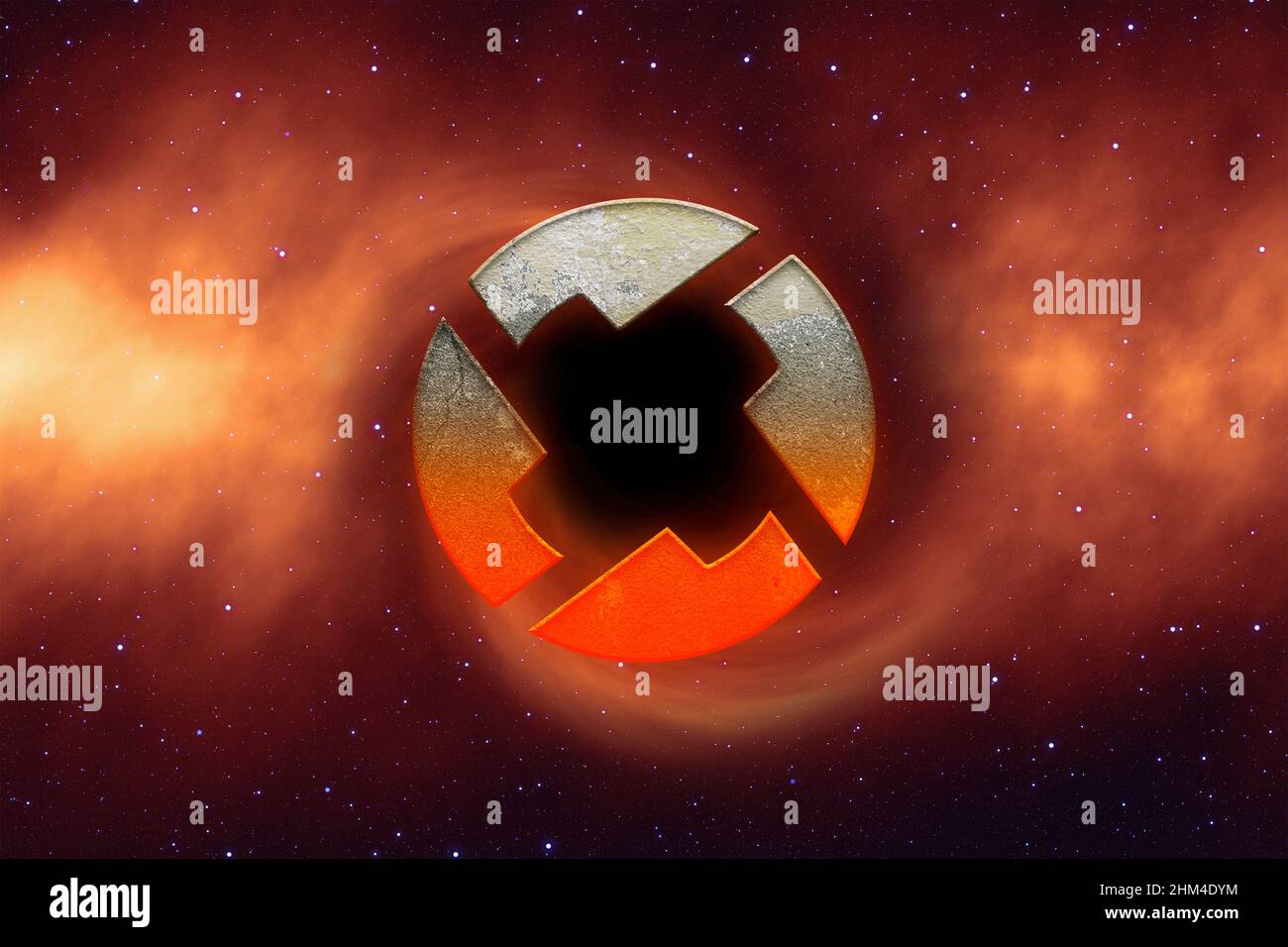 3D rendering cryptocurrency ox zrx coin on colorful background ...