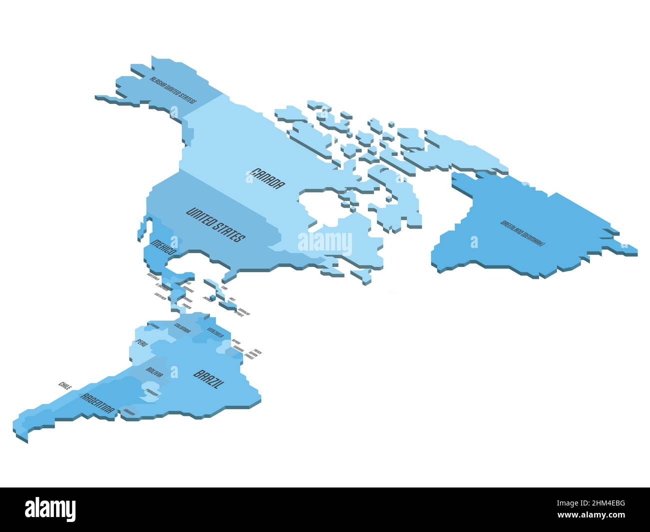 Isometric political map of Americas Stock Vector Image & Art - Alamy