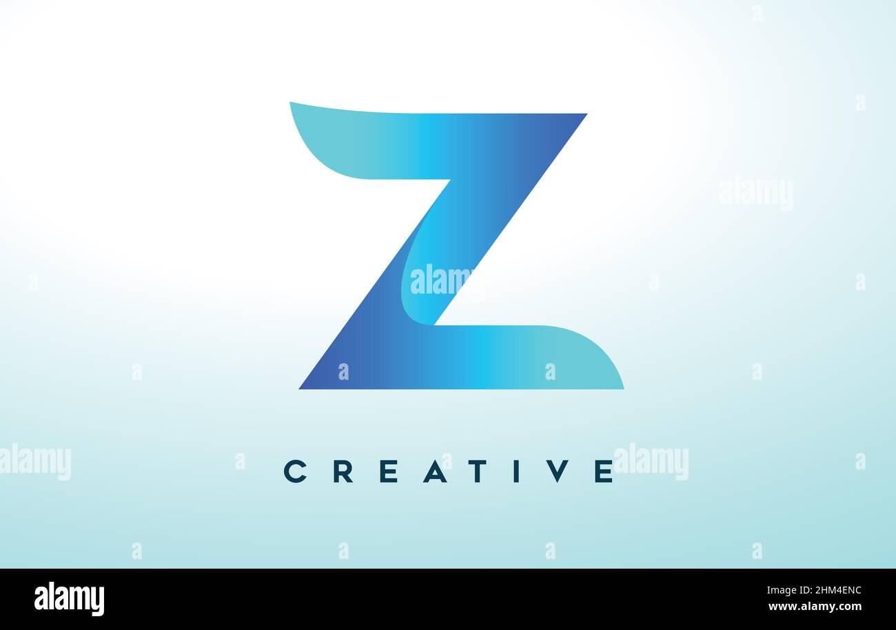 Blue Z Letter Logo Design with Stylized Look and Modern Design for ...