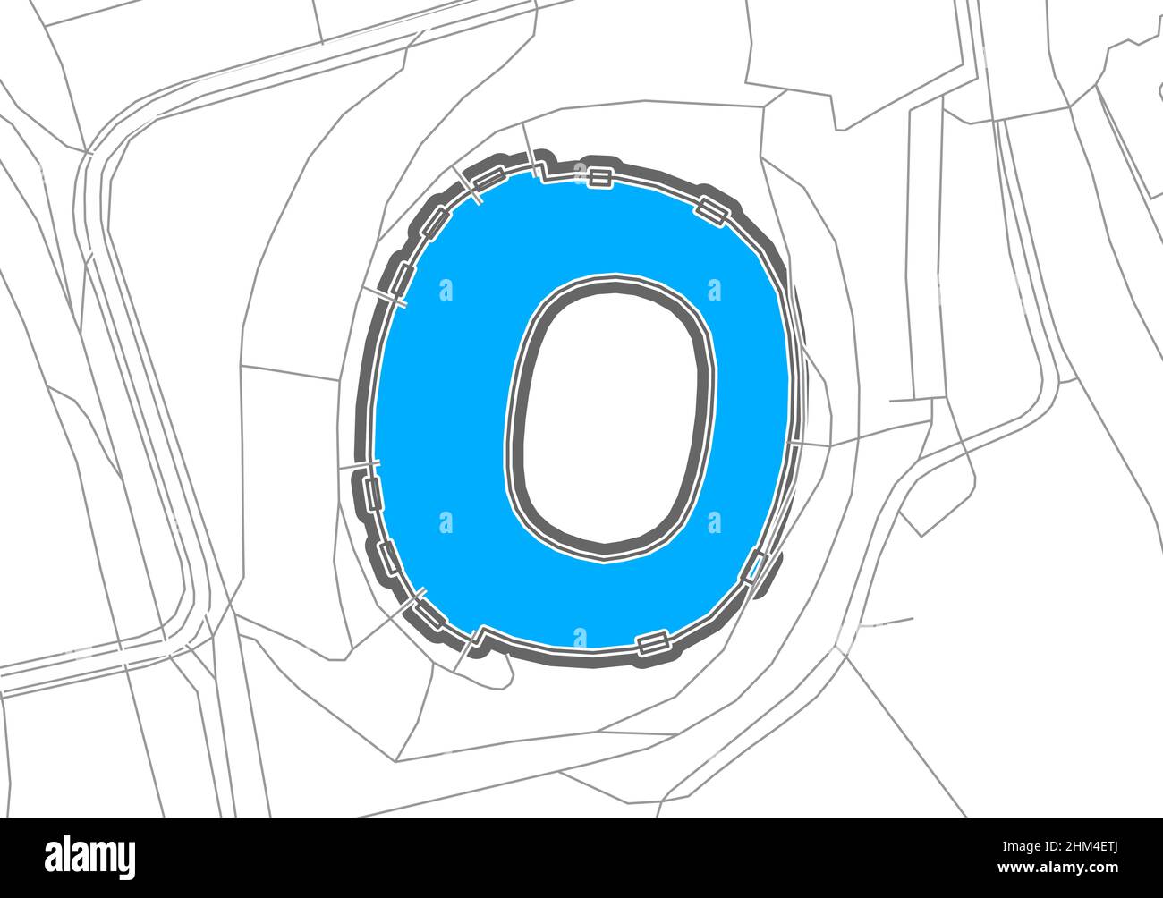Hannover, Football Stadium, outline vector map. The bundesliga statium ...