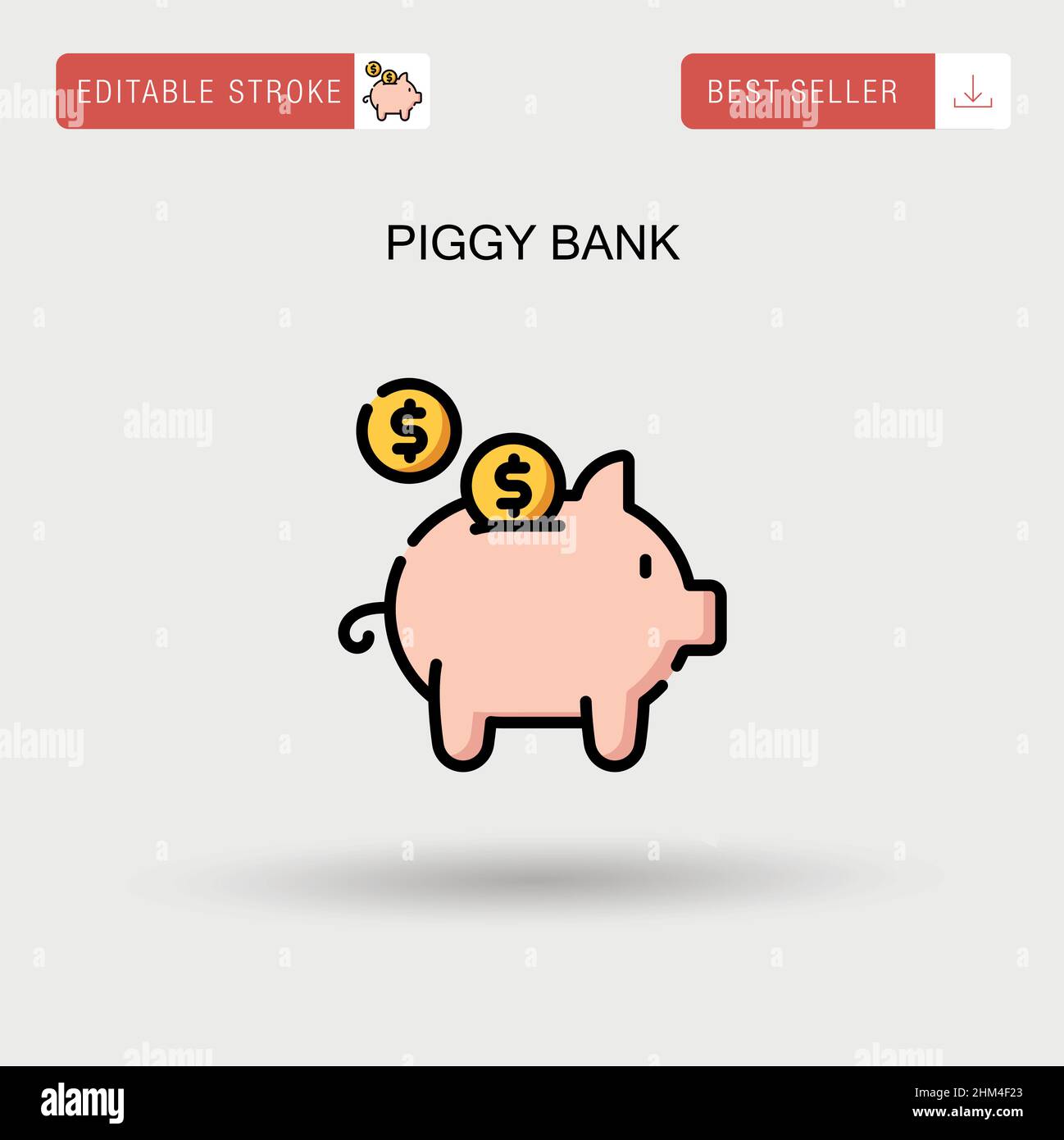 Piggy bank Simple vector icon Stock Vector Image & Art - Alamy