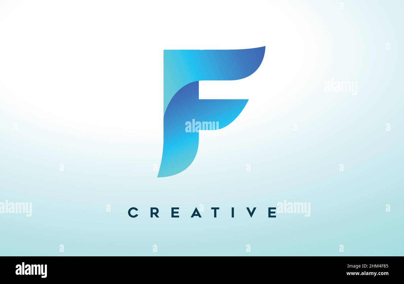 Blue F Letter Logo Design with Stylized Look and Modern Design for ...