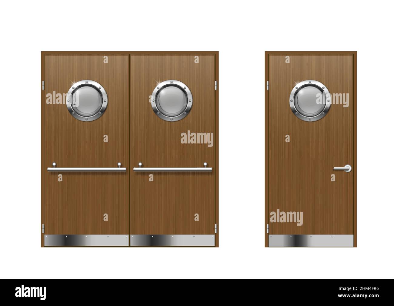 Fire exit double door Cut Out Stock Images & Pictures - Alamy