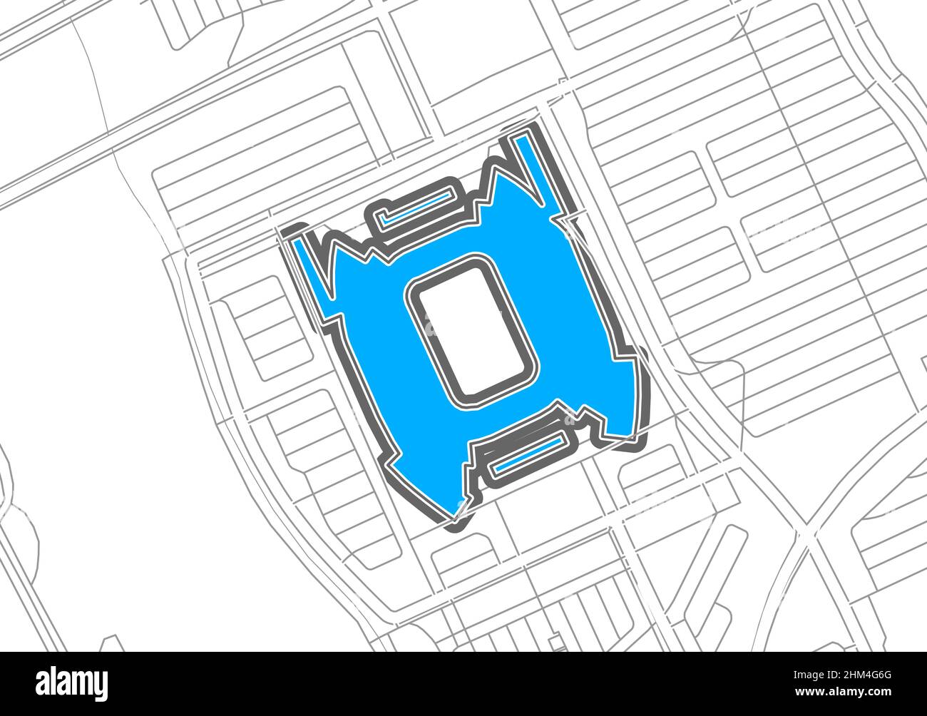 Nashville, American Football NHL Stadium, outline vector map. The ...