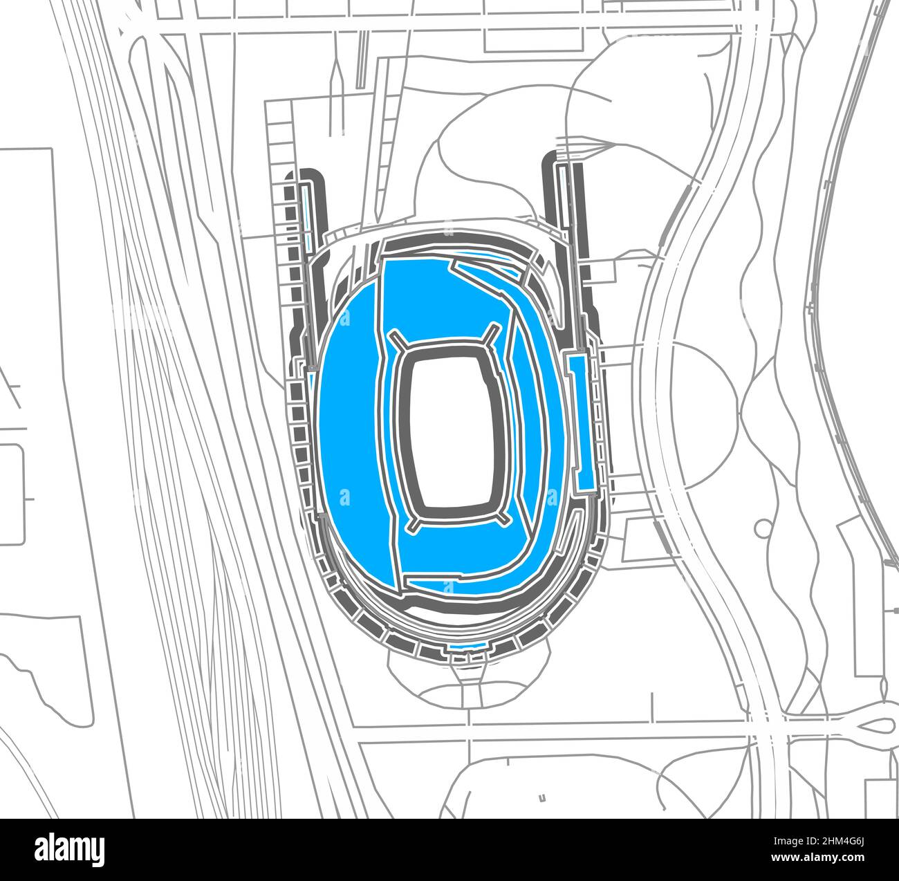 Chicago, American Football NHL Stadium, outline vector map. The ...