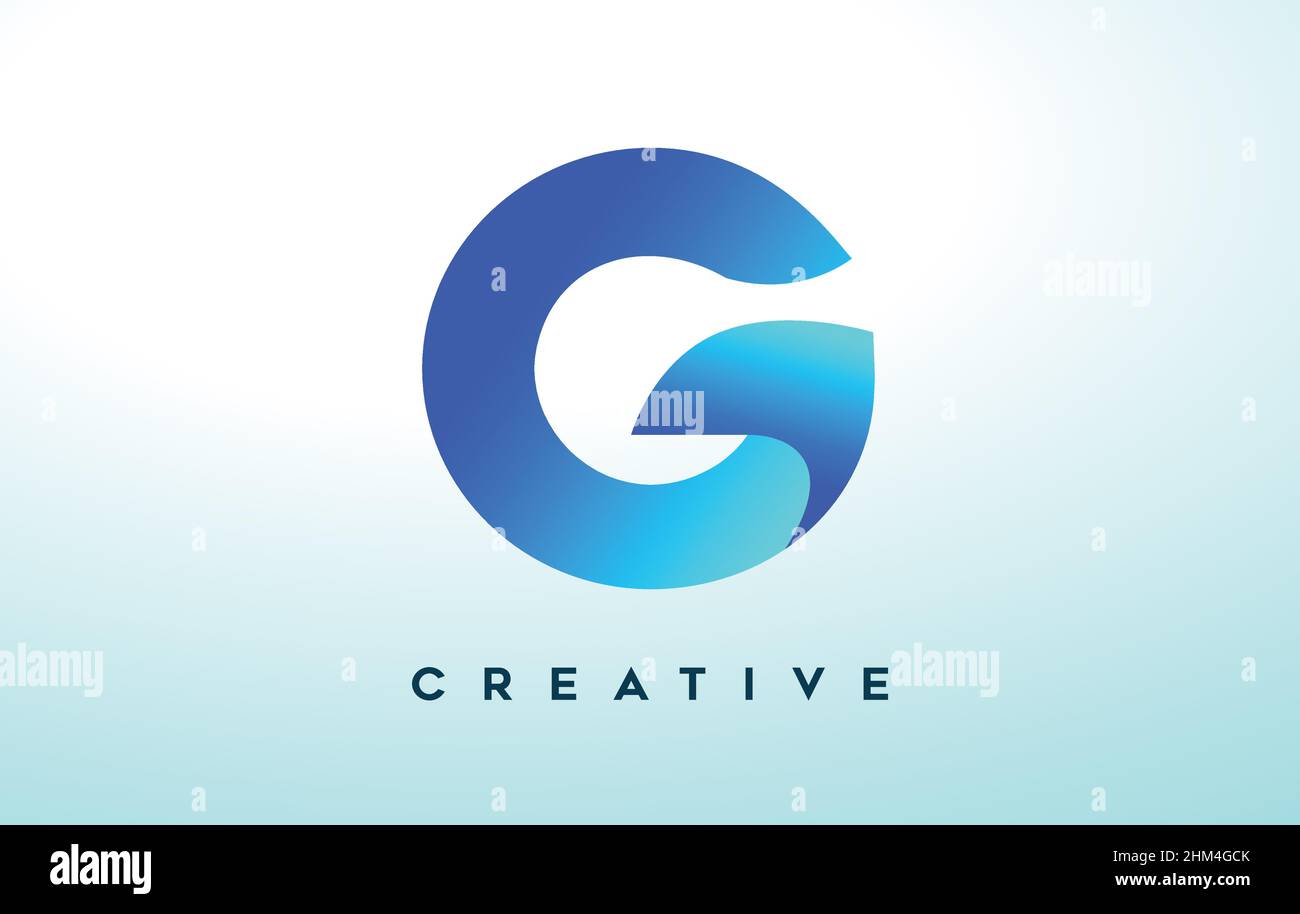 Blue G Letter Logo Design with Stylized Look and Modern Design for ...