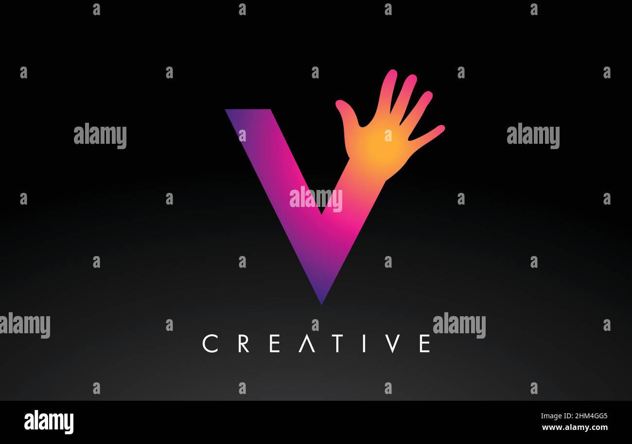 Purple letter v logo hi-res stock photography and images - Alamy