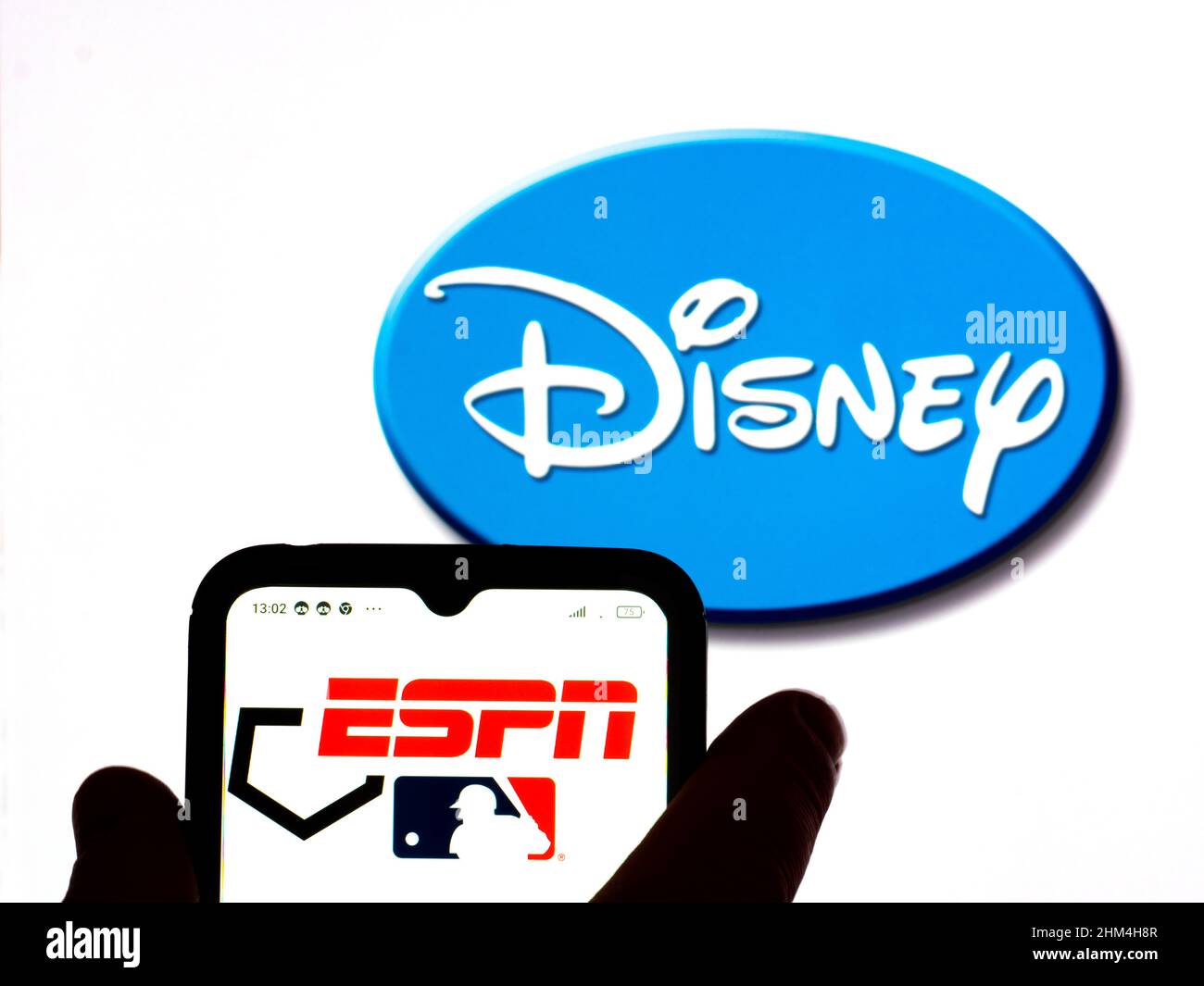 In this photo illustration, the ESPN Major League Baseball logo is ...