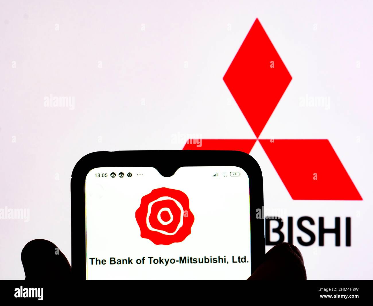 In this photo illustration, the Bank of Tokyo-Mitsubishi, Ltd. logo is ...