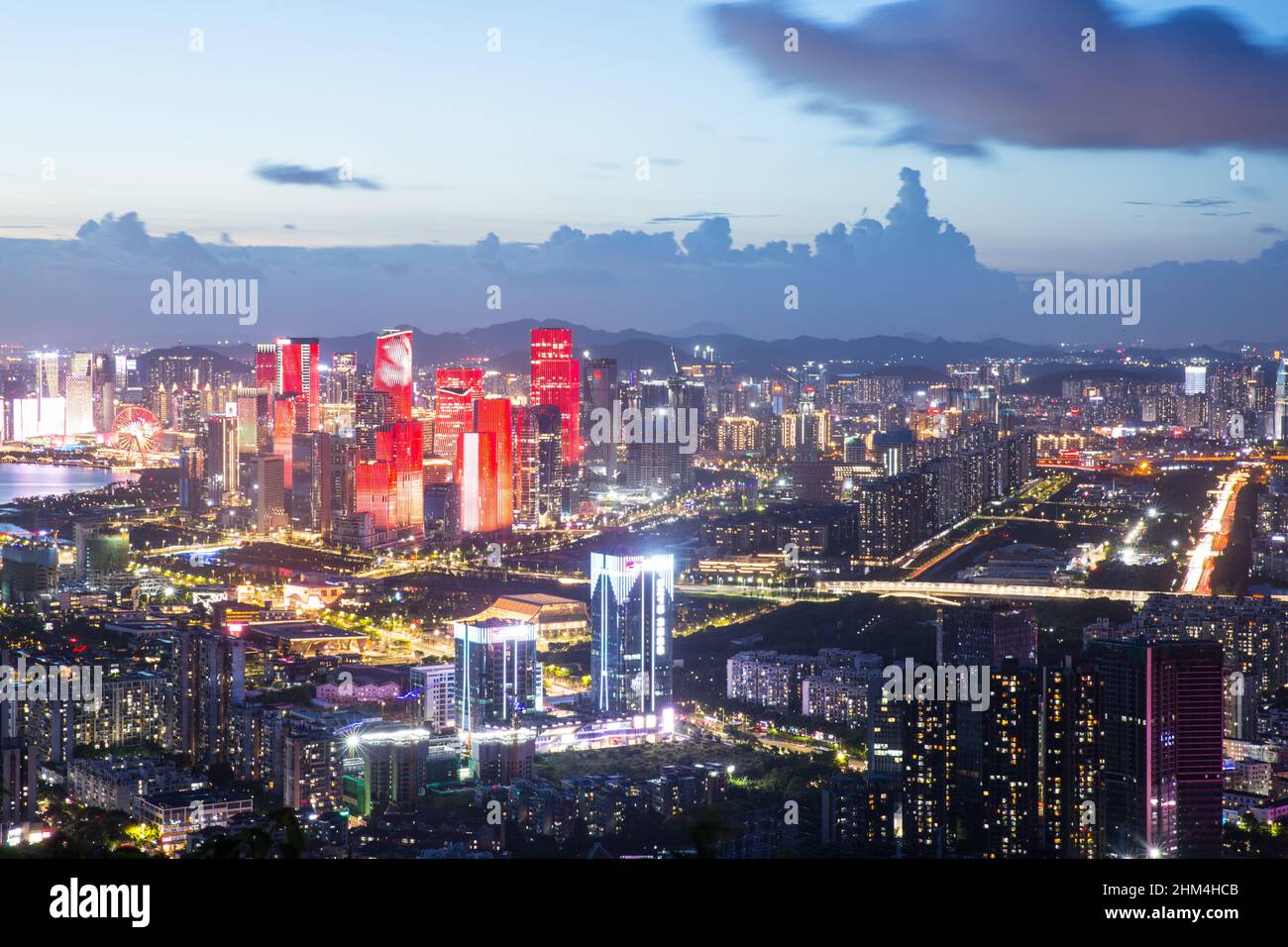 Guangdong province shenzhen night scene Stock Photo - Alamy