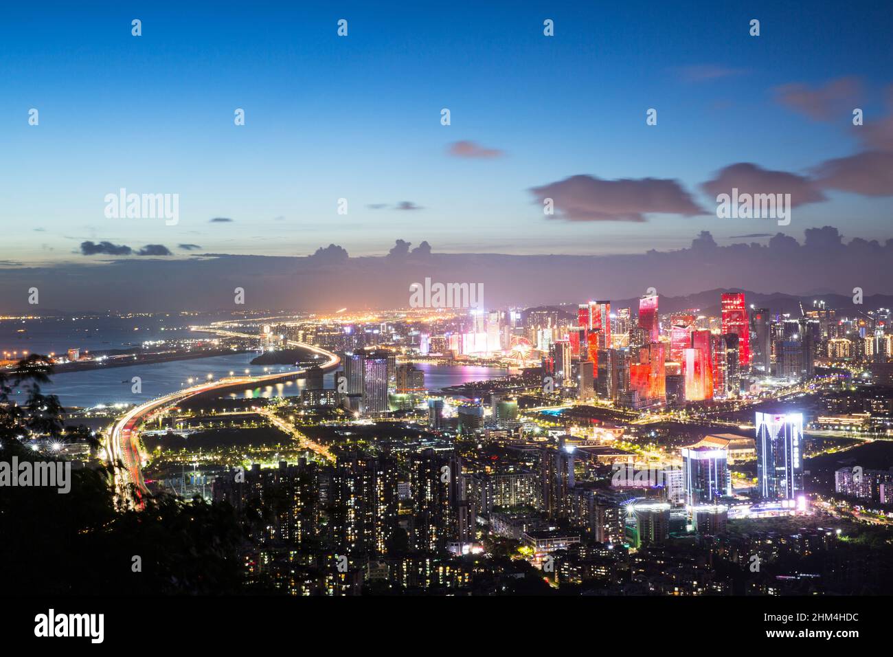 Guangdong province shenzhen night scene Stock Photo - Alamy
