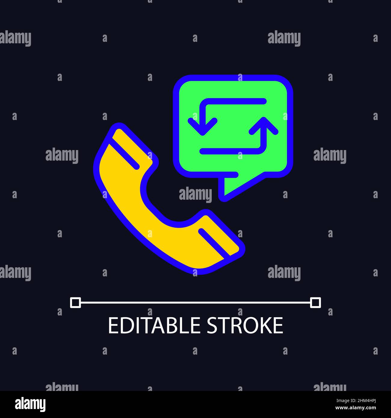 Call back option pixel perfect RGB color icon for dark theme Stock ...