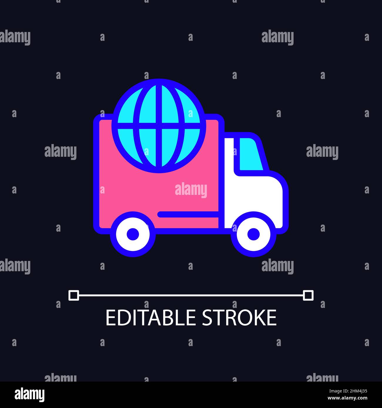 International delivery pixel perfect RGB color icon for dark theme ...