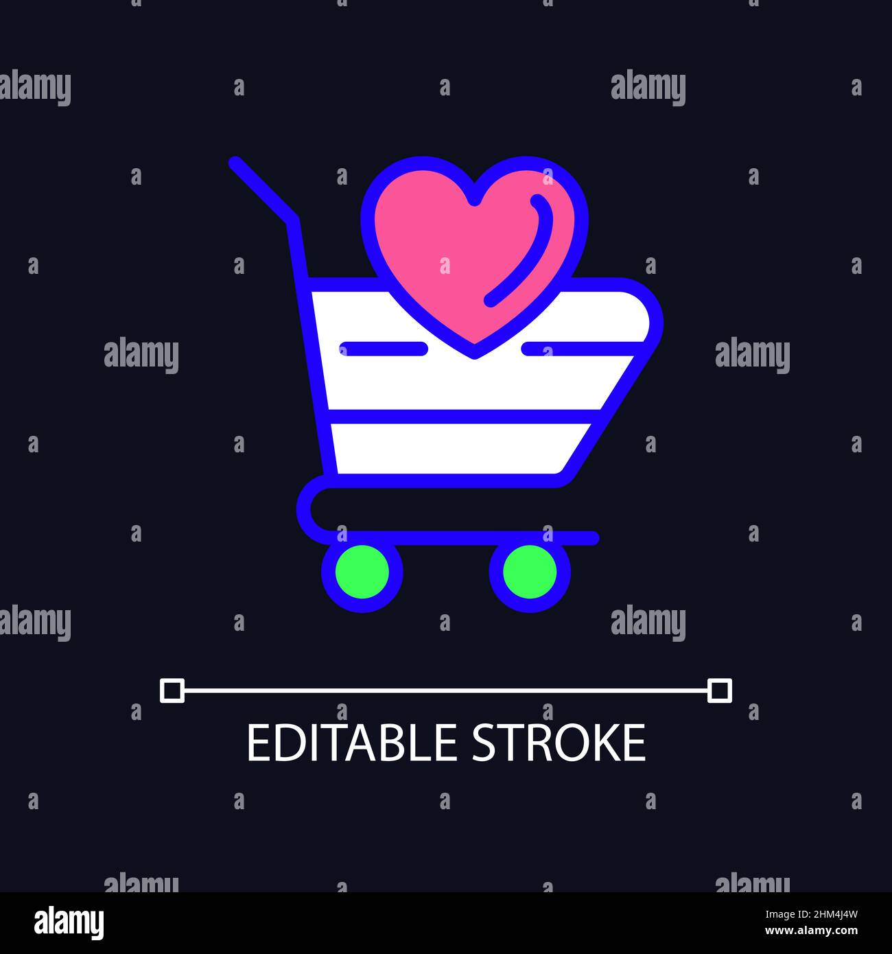 Wish list pixel perfect RGB color icon for dark theme Stock Vector ...