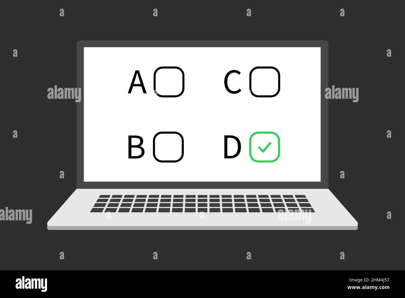 Online form survey on computer vector illustration, flat cartoon ...