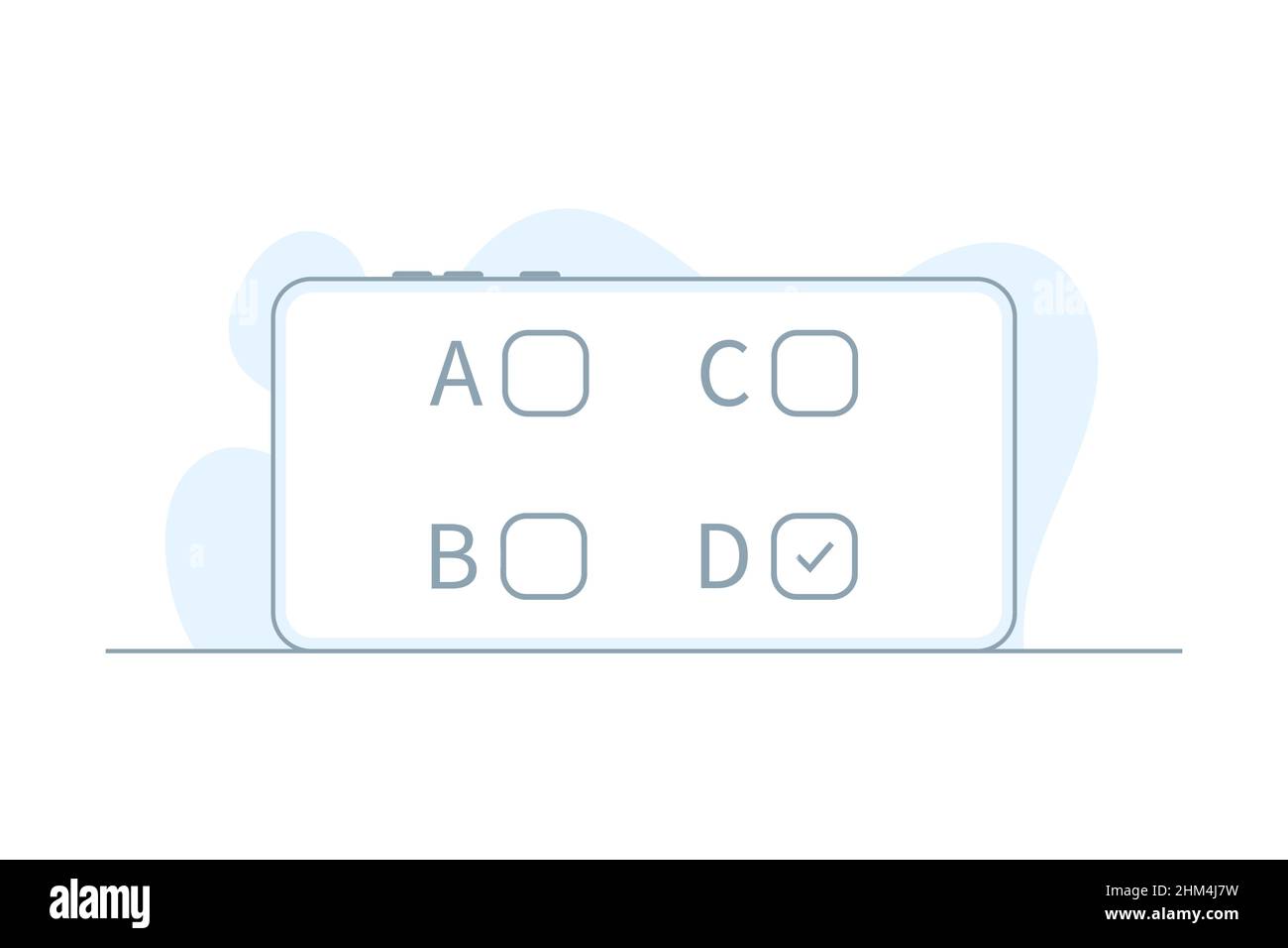 Quiz online on laptop Cut Out Stock Images & Pictures - Alamy