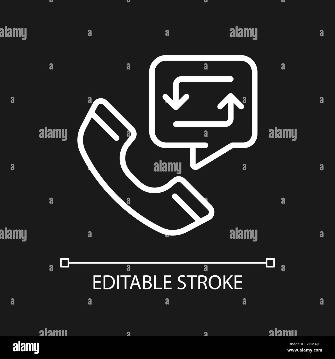 Call back option pixel perfect white linear icon for dark theme Stock ...