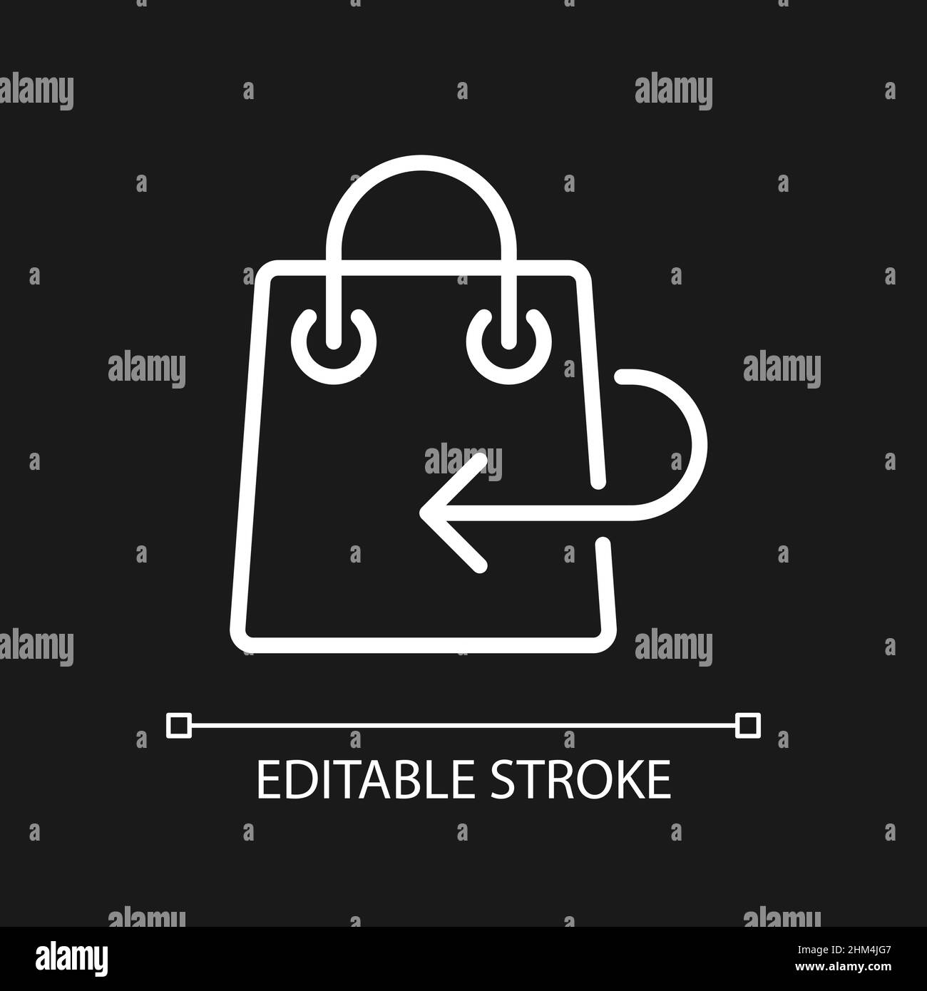 Return policy pixel perfect white linear icon for dark theme Stock ...