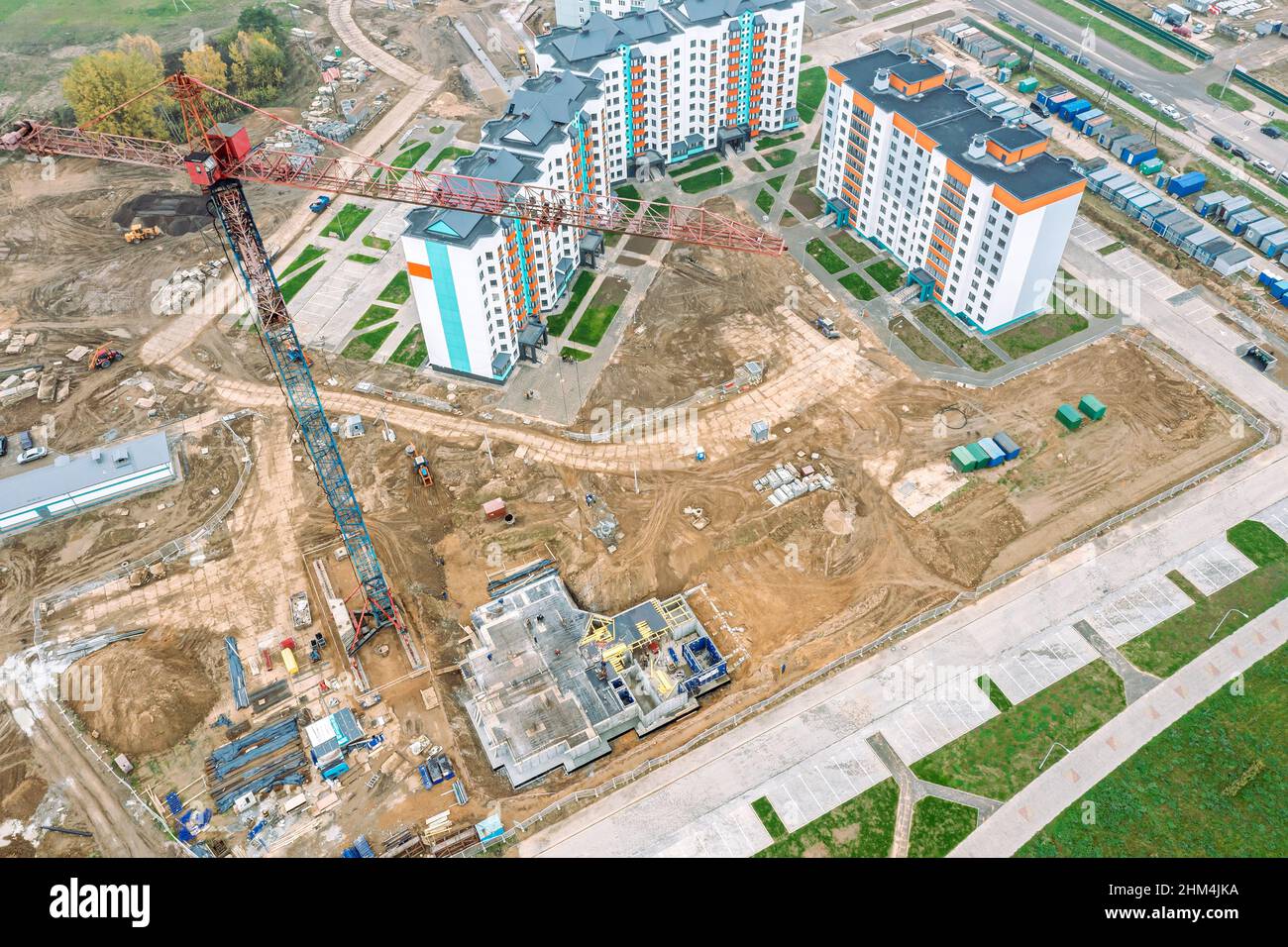 construction of apartment buildings in new urban residential area ...
