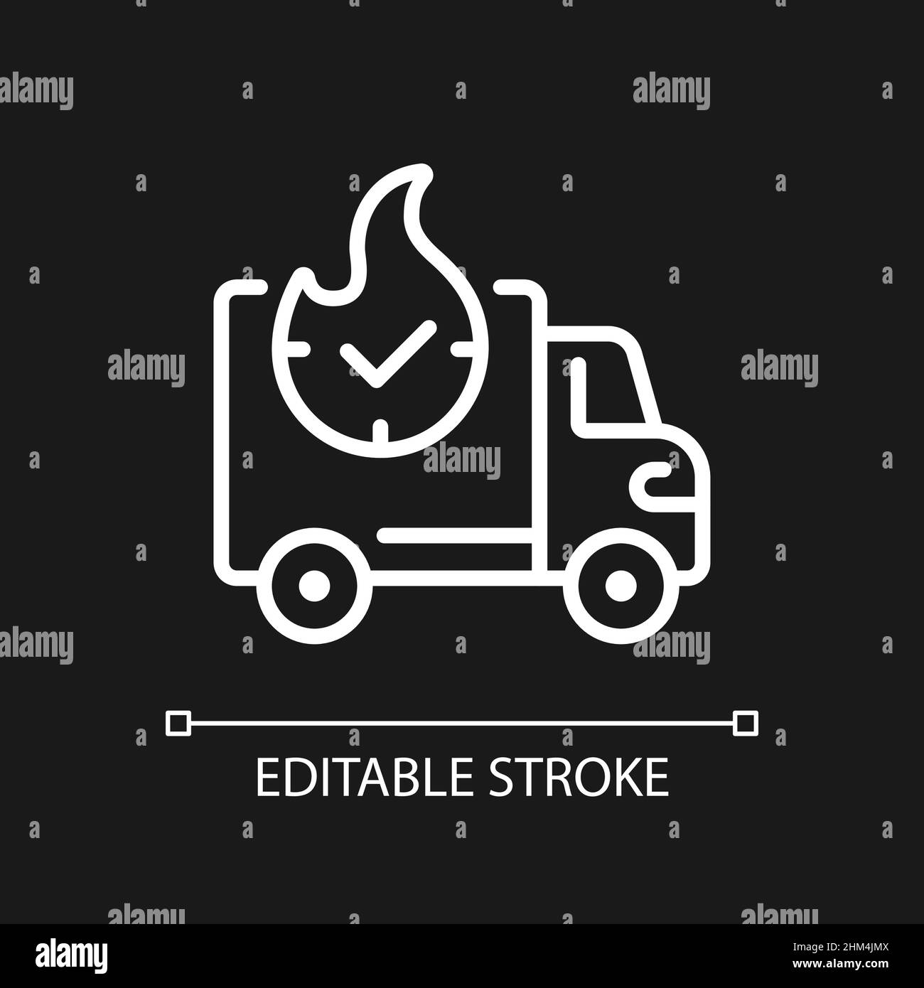 Express delivery pixel perfect white linear icon for dark theme Stock ...