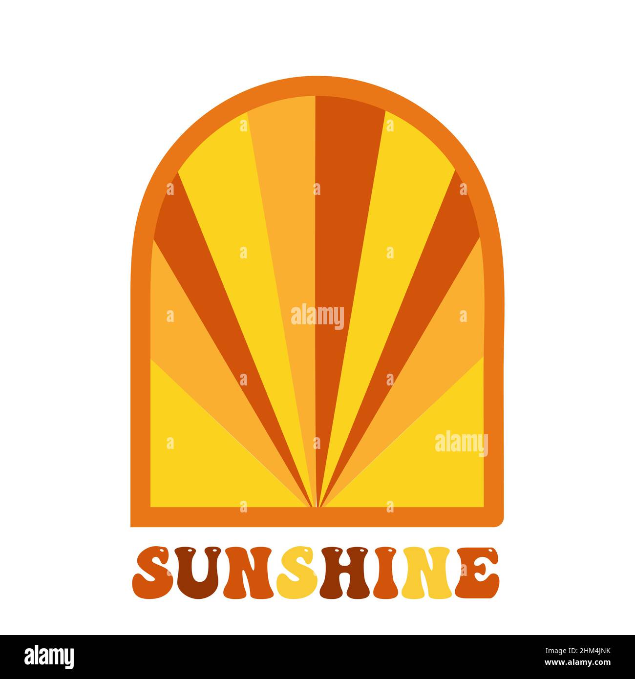 Groovy Sunshine Slogan Print with Rainbow Background - 70's Hippie ...