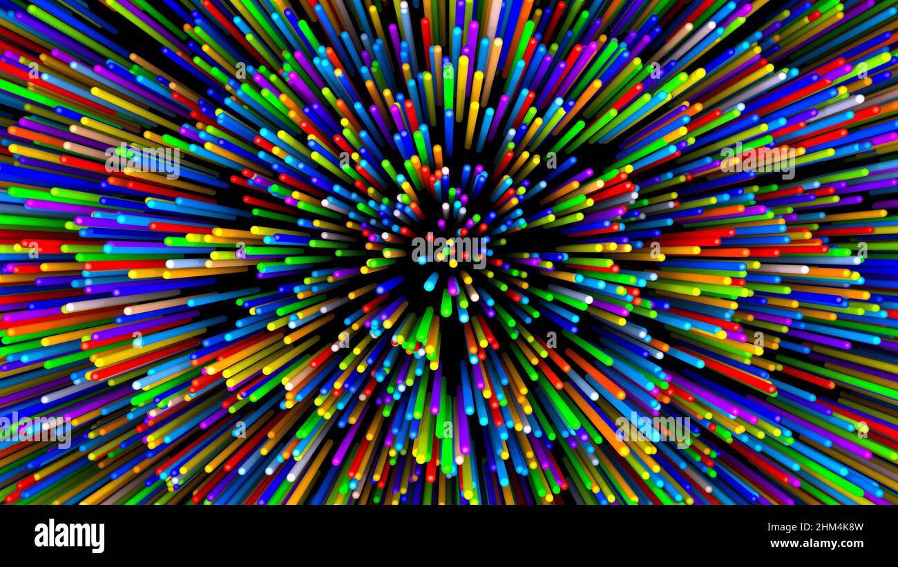 Abstract colored background 3d. Multicolor lines and shapes on an empty ...