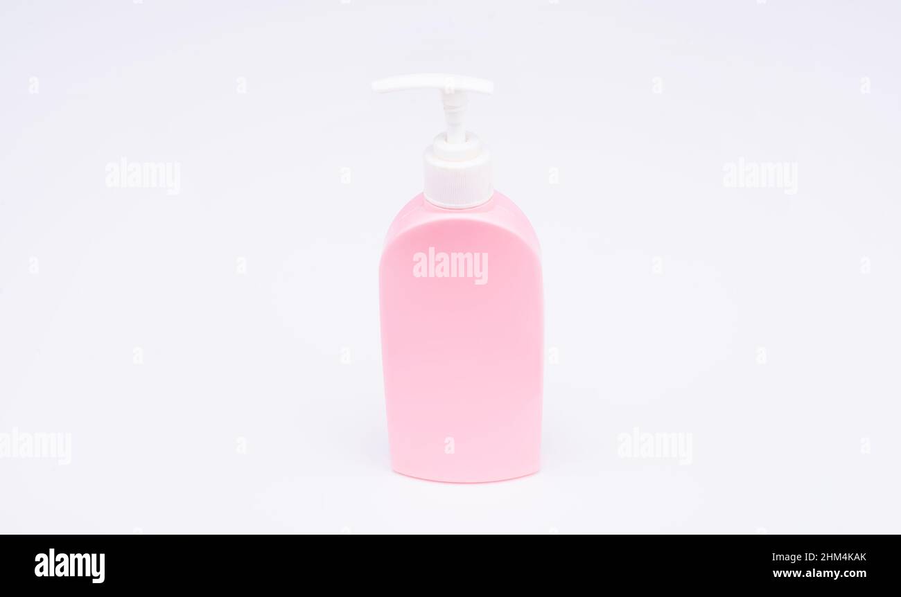 presenting cosmetic product. unbranded shampoo advertisement Stock ...