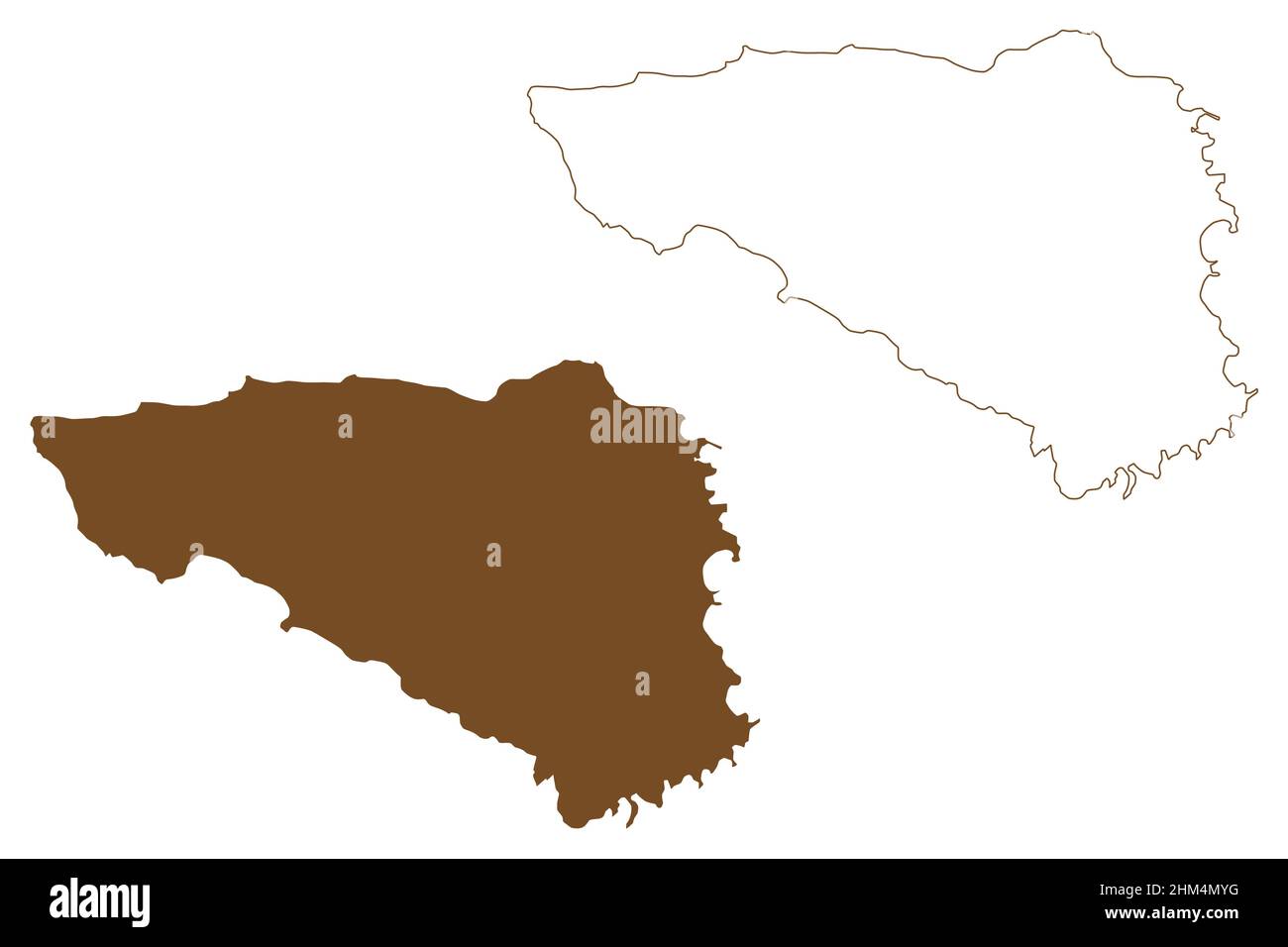 Tenedos island (Republic of Turkey) map vector illustration, scribble ...