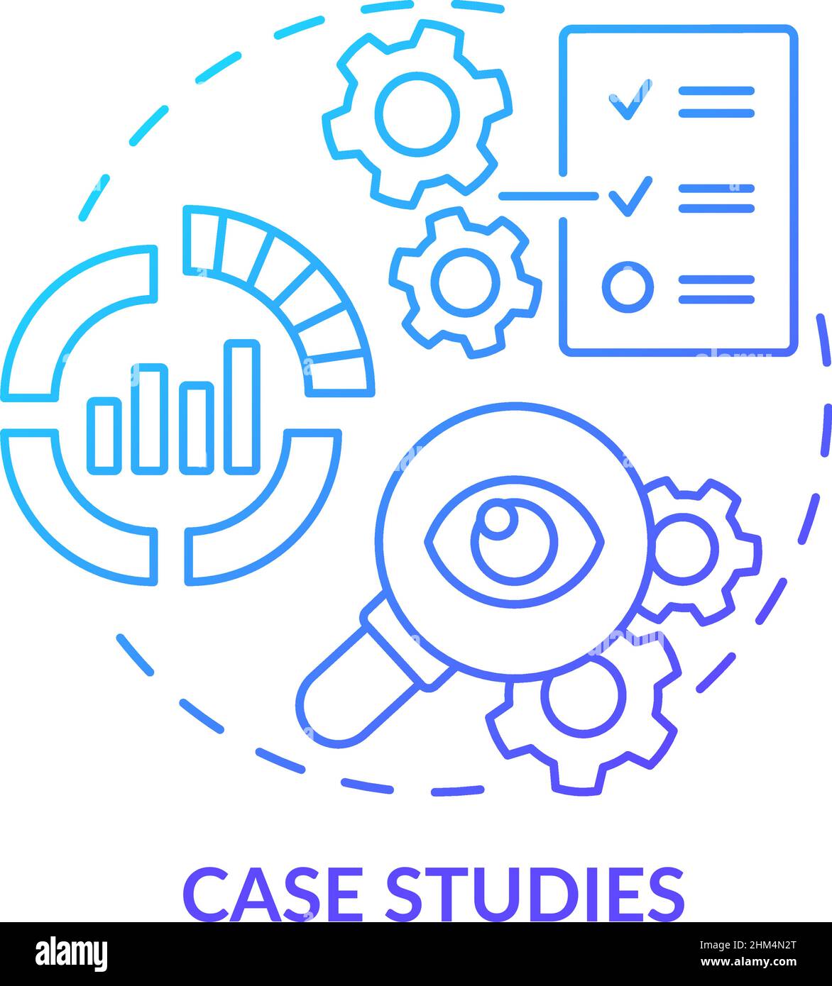 Case studies blue gradient concept icon Stock Vector Image & Art - Alamy