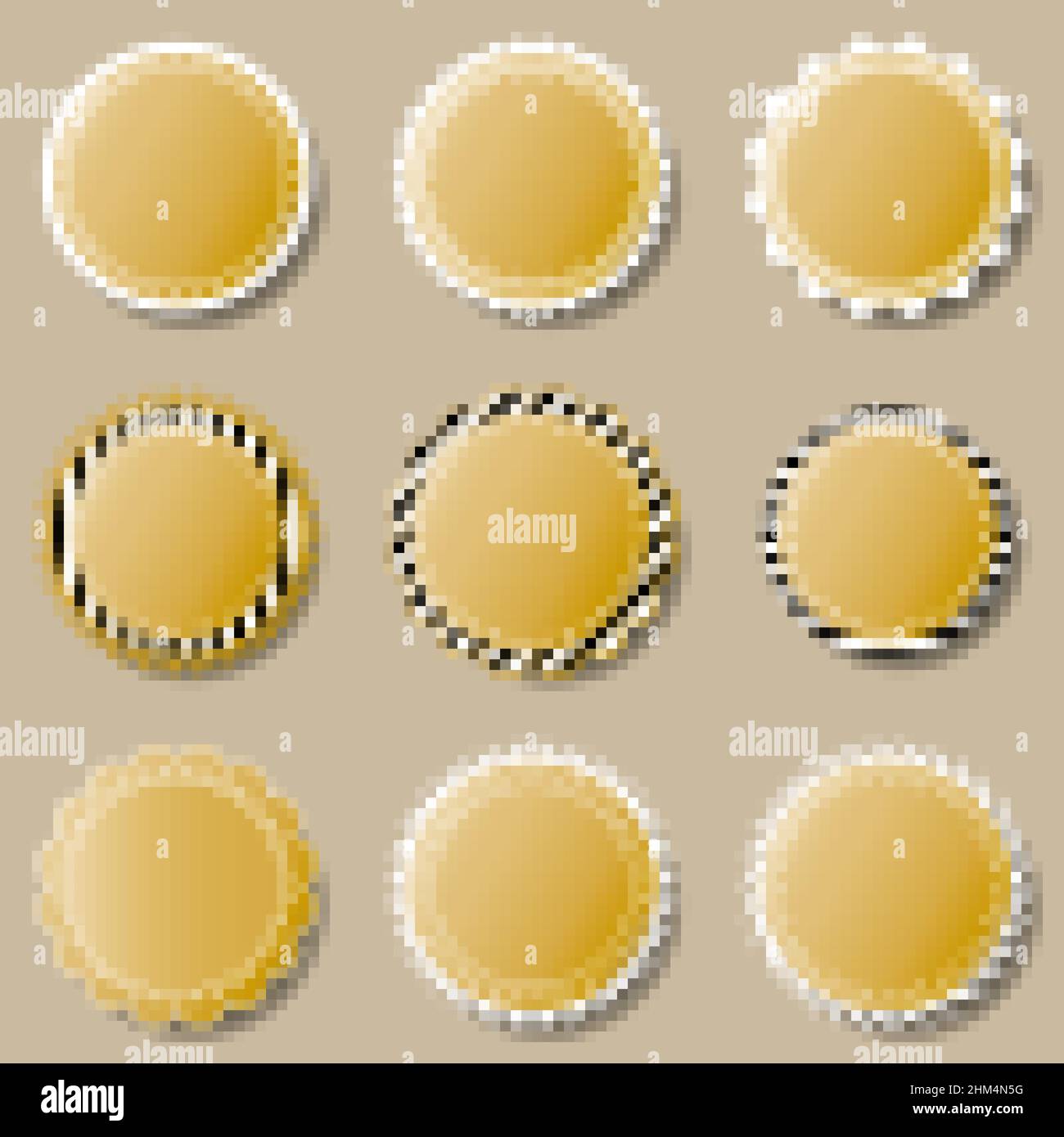 Set of round decorative stickers labels borders frames Stock Vector ...