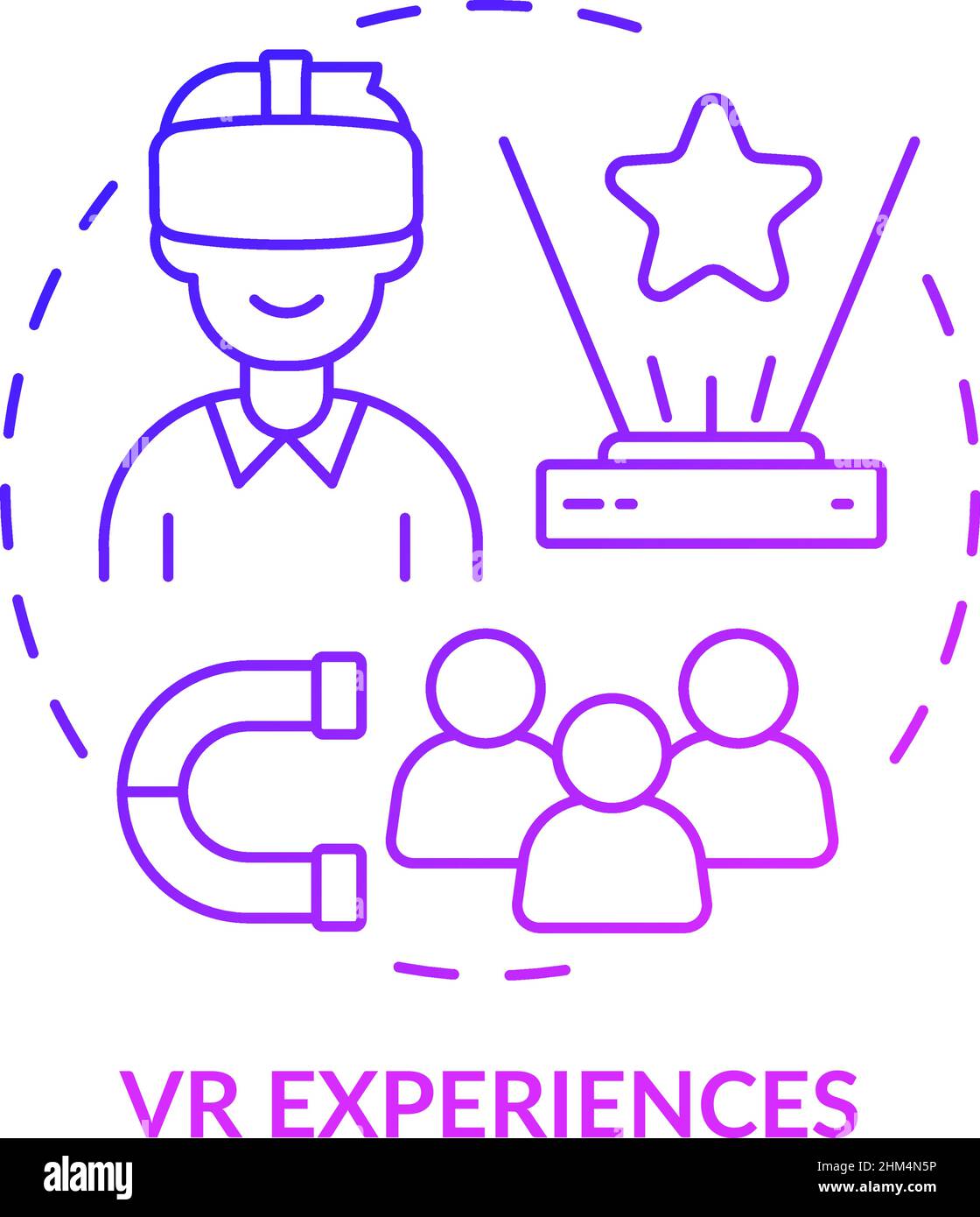 VR experiences purple gradient concept icon Stock Vector Image & Art ...