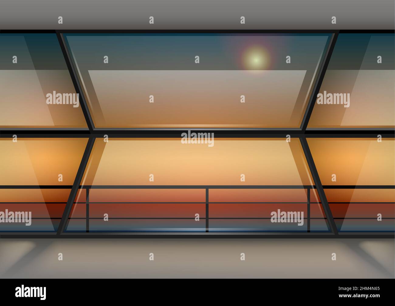 Contemporary panoramic window trapezoid shaped for home or hotel ...