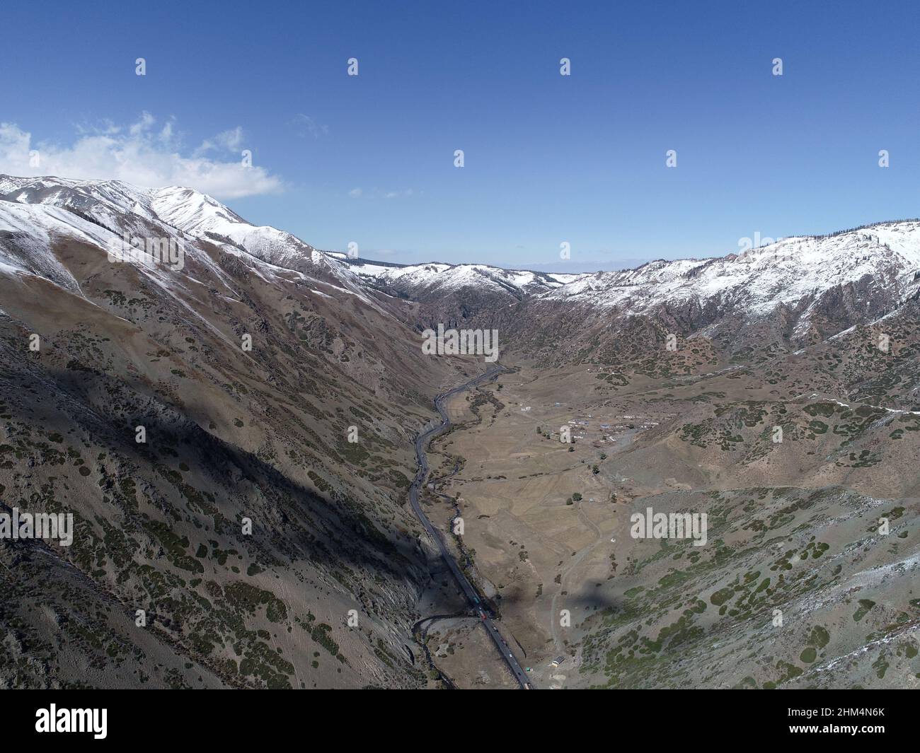 Aerial tianshan snow snow line Stock Photo - Alamy