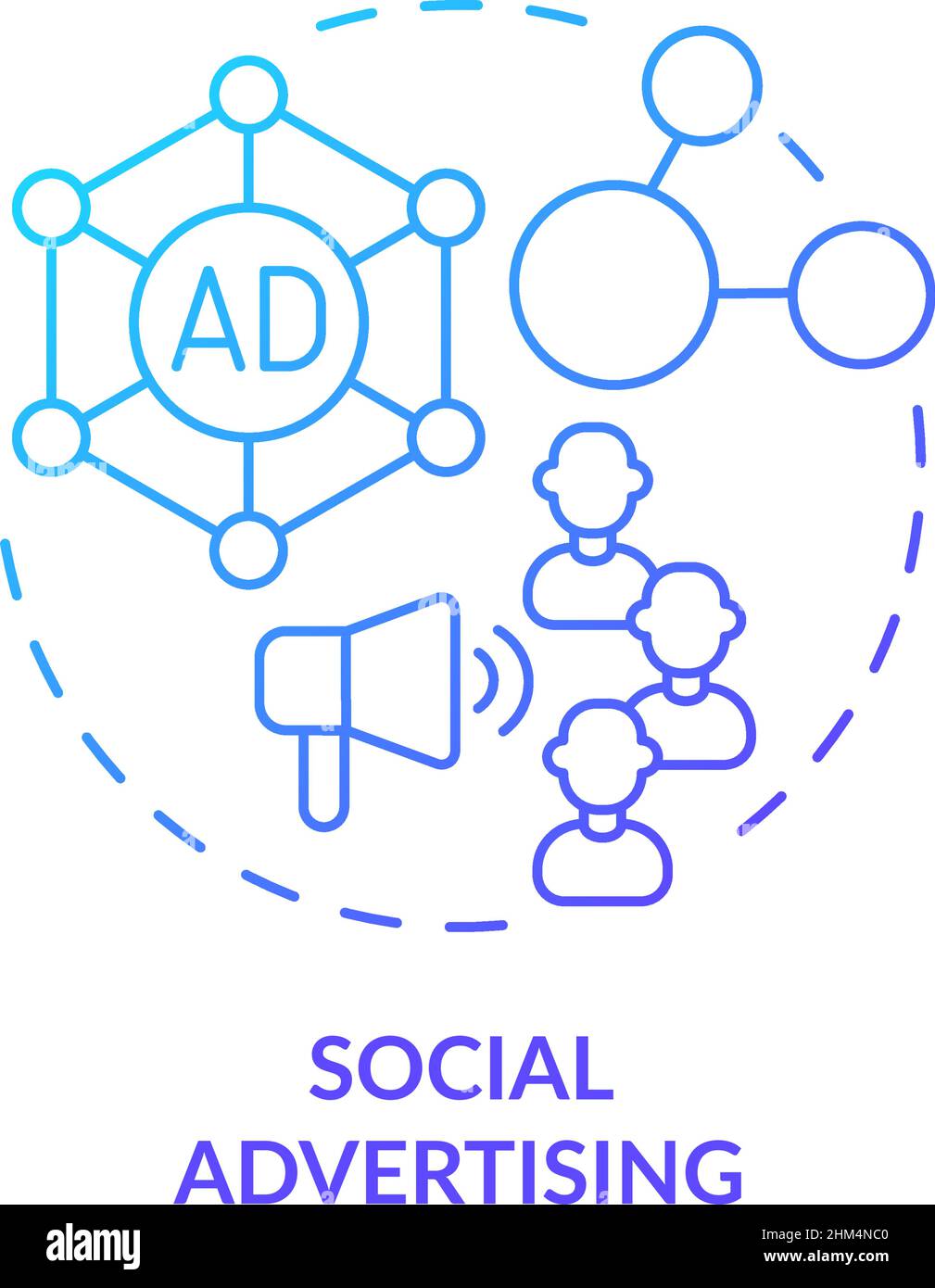 Social advertising blue gradient Cut Out Stock Images & Pictures - Alamy