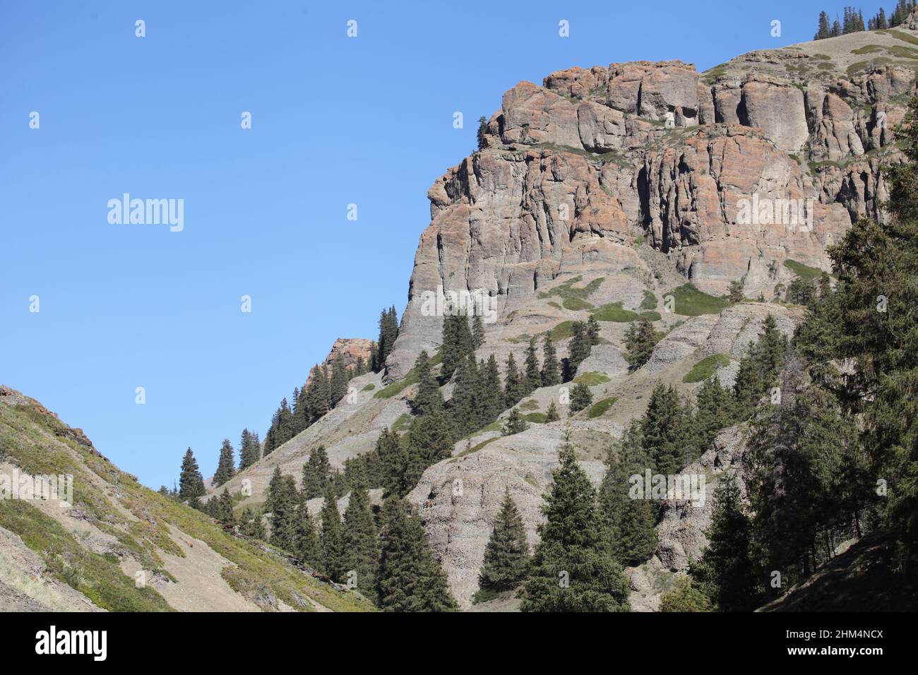 Tianshan red bed landform Stock Photo - Alamy