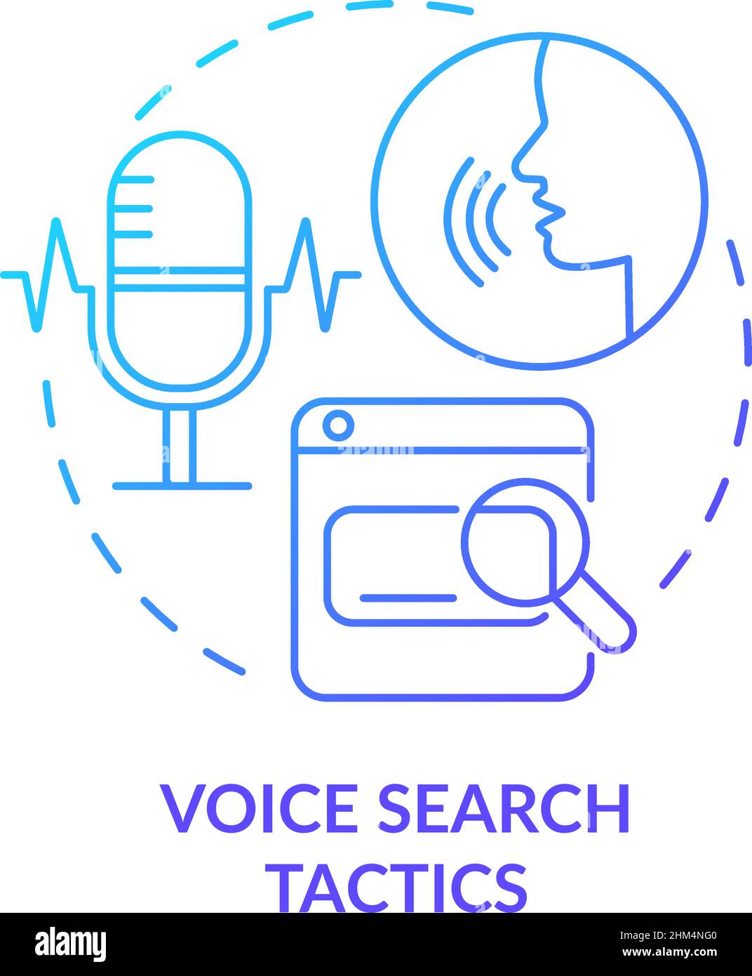 Voice search tactics blue gradient concept icon Stock Vector Image ...