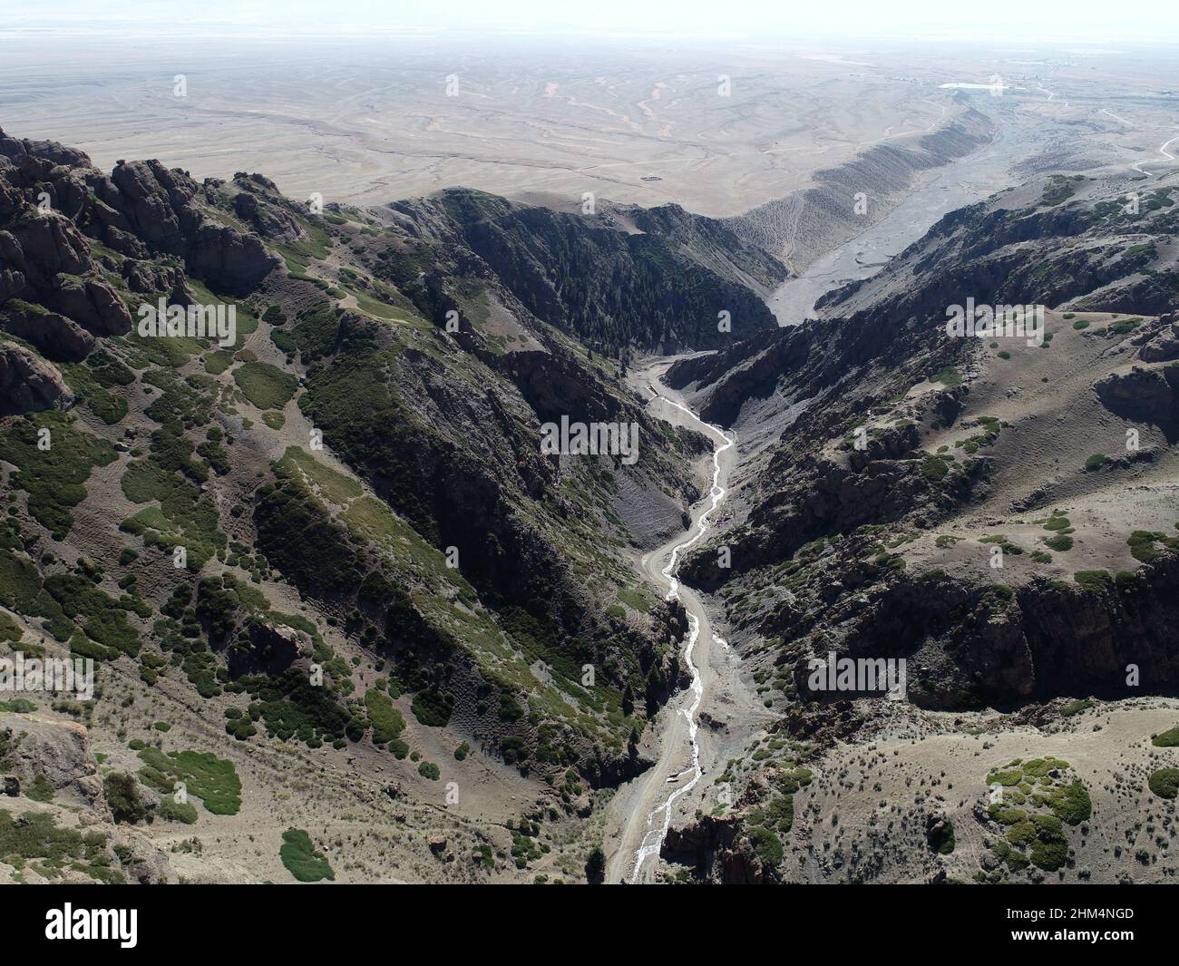 Aerial building ditch red bed landform Stock Photo - Alamy
