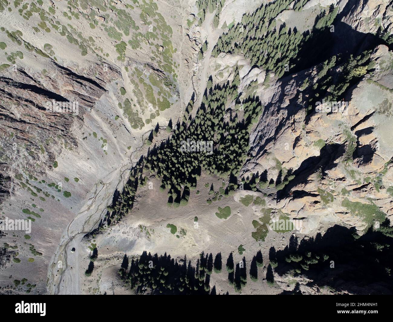 Aerial building ditch red bed landform Stock Photo - Alamy