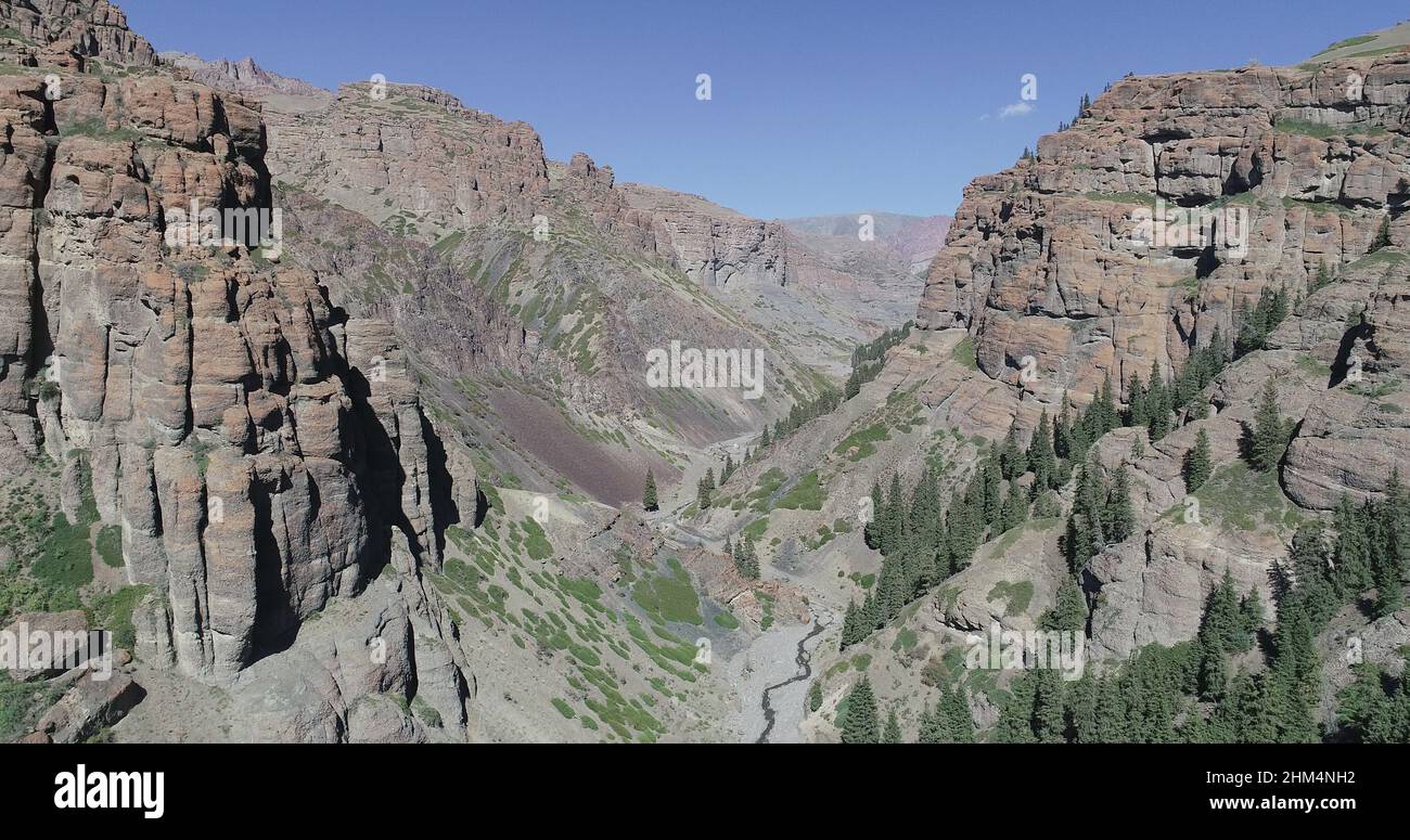 Aerial building ditch red bed landform Stock Photo - Alamy