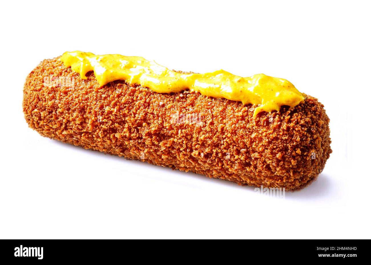 dutch deep fried breaded snack, kroket isolated on white Stock Photo ...
